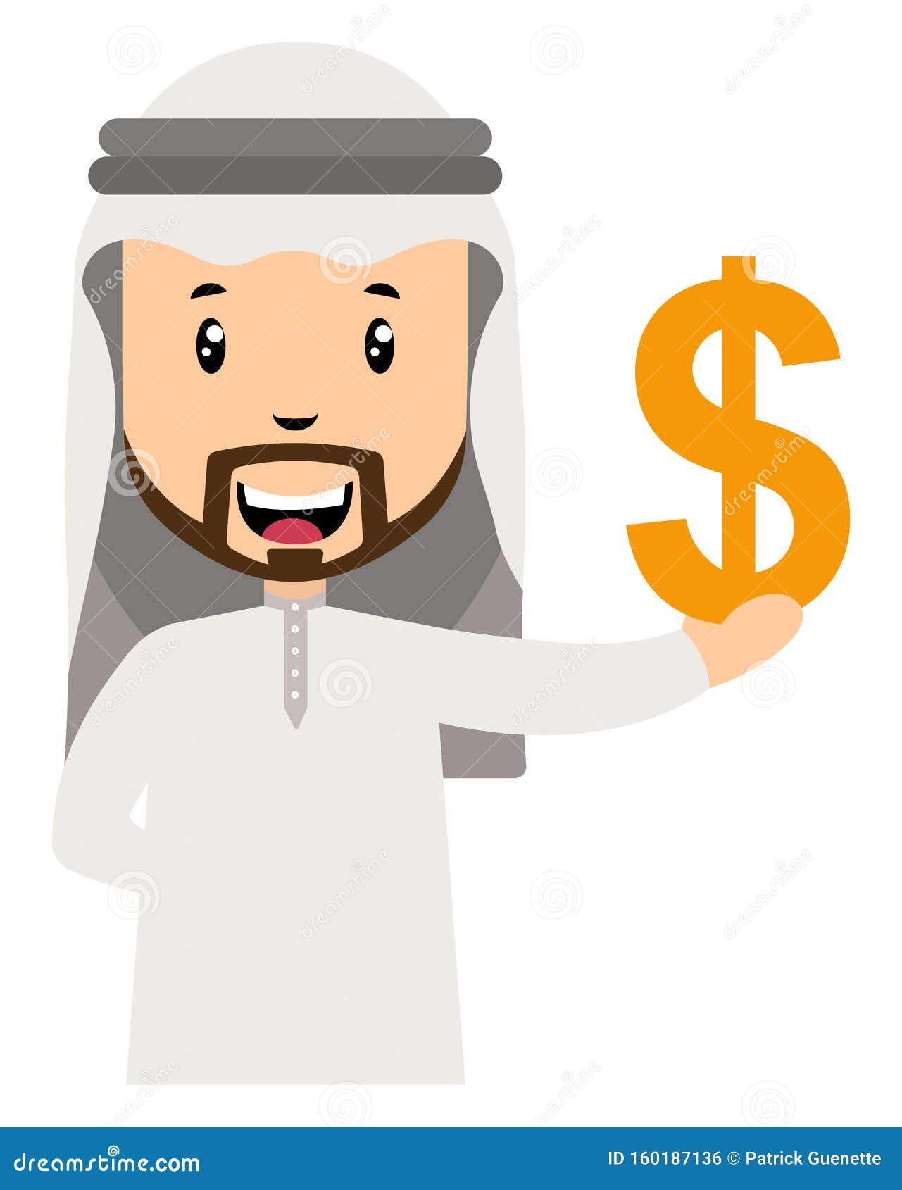 Arab with Dollar Sign, Illustration, Vector Stock Vector - Illustration ...