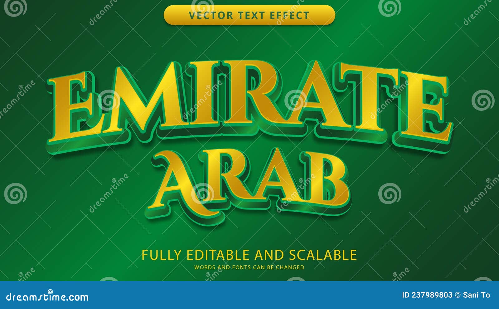 Arab Emirates Text Effect Editable Eps File Stock Vector - Illustration ...