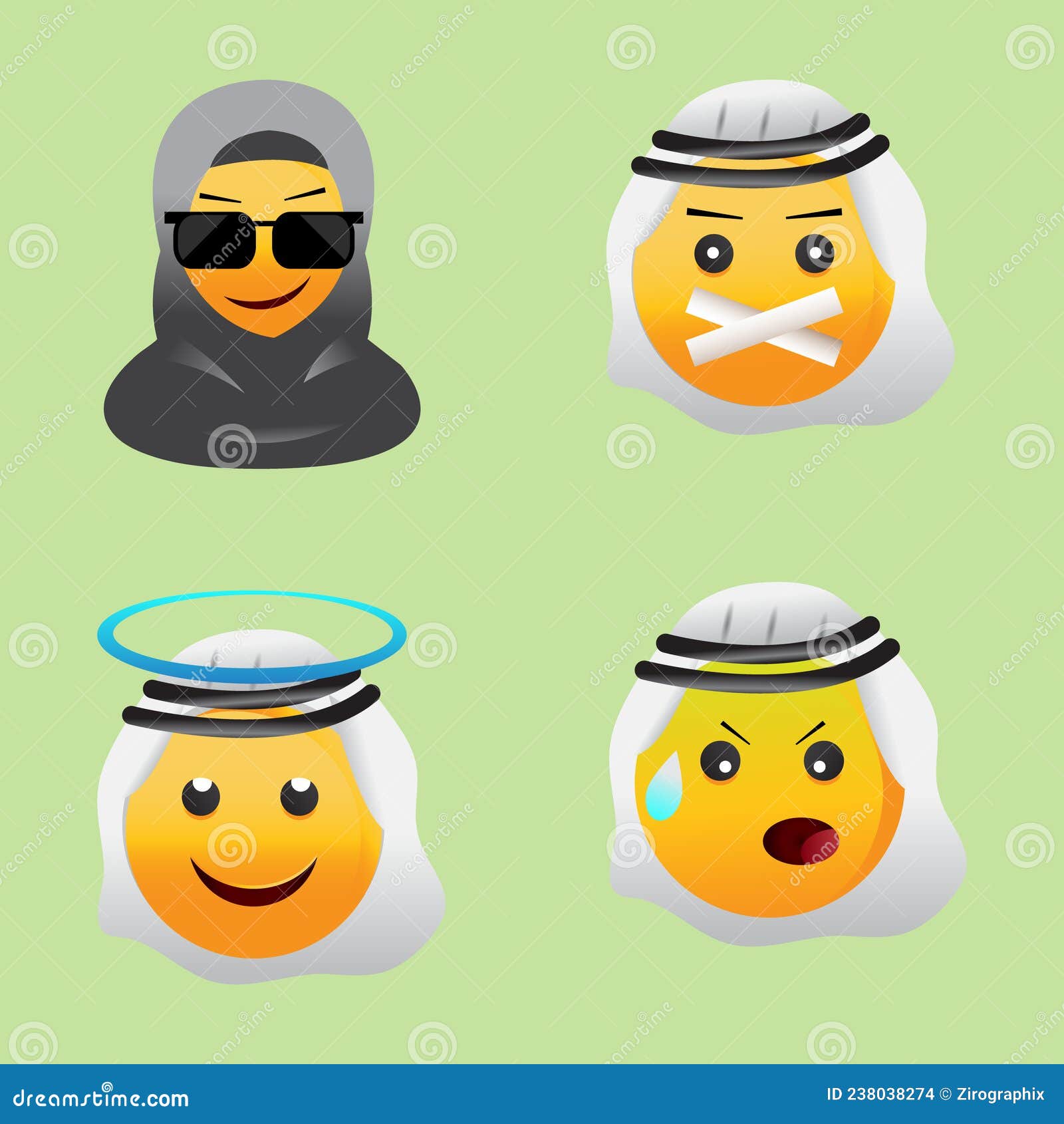 Arab Emojis Vector Icon Symbol Illustration | CartoonDealer.com #238038274