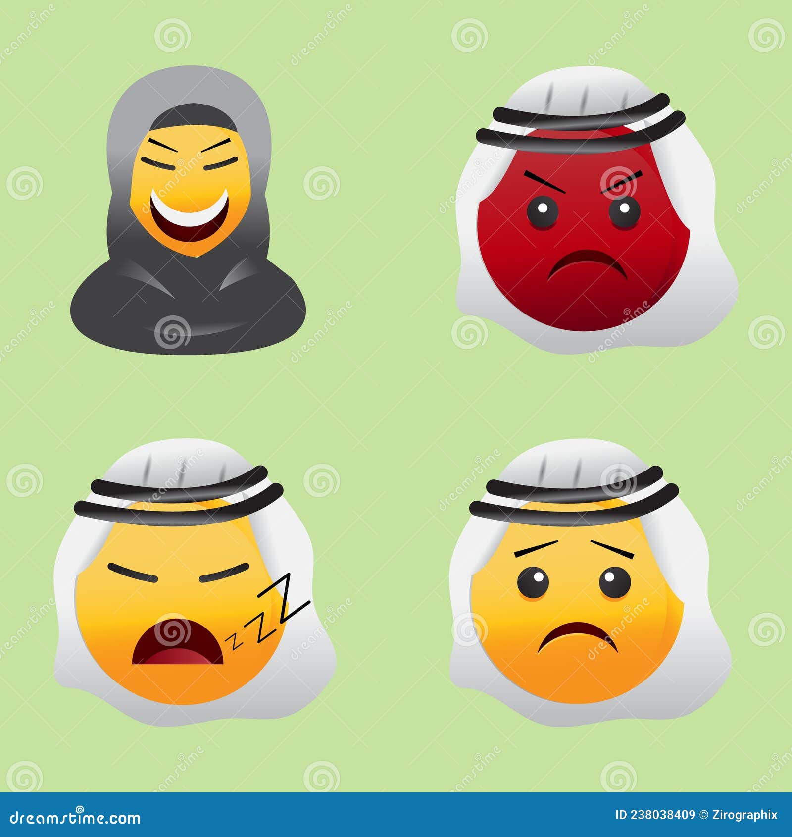 Arab Emojis Vector Icon Symbol Illustration Stock Vector - Illustration ...