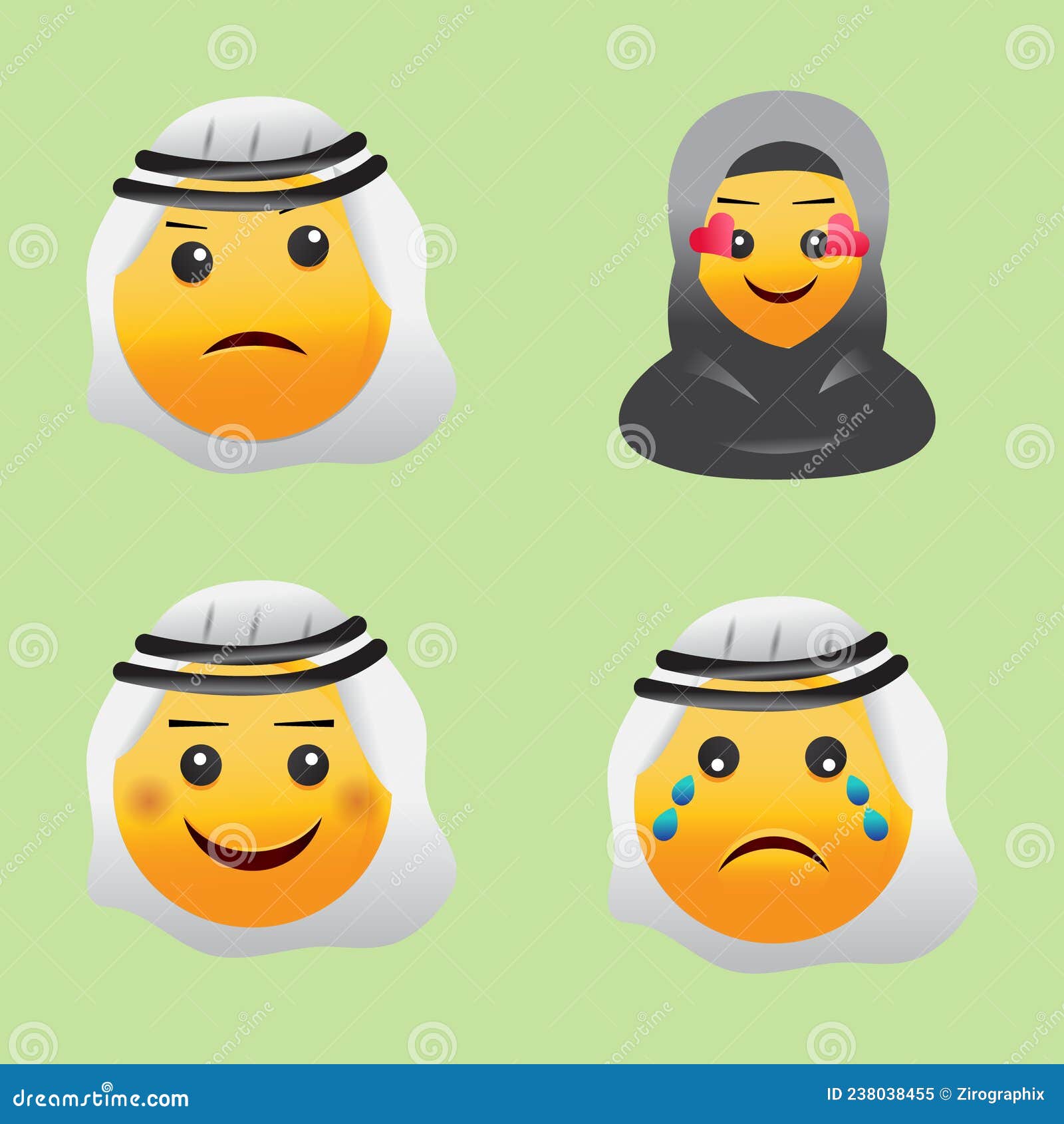 Arab Emojis Vector Icon Symbol Illustration Stock Vector - Illustration ...