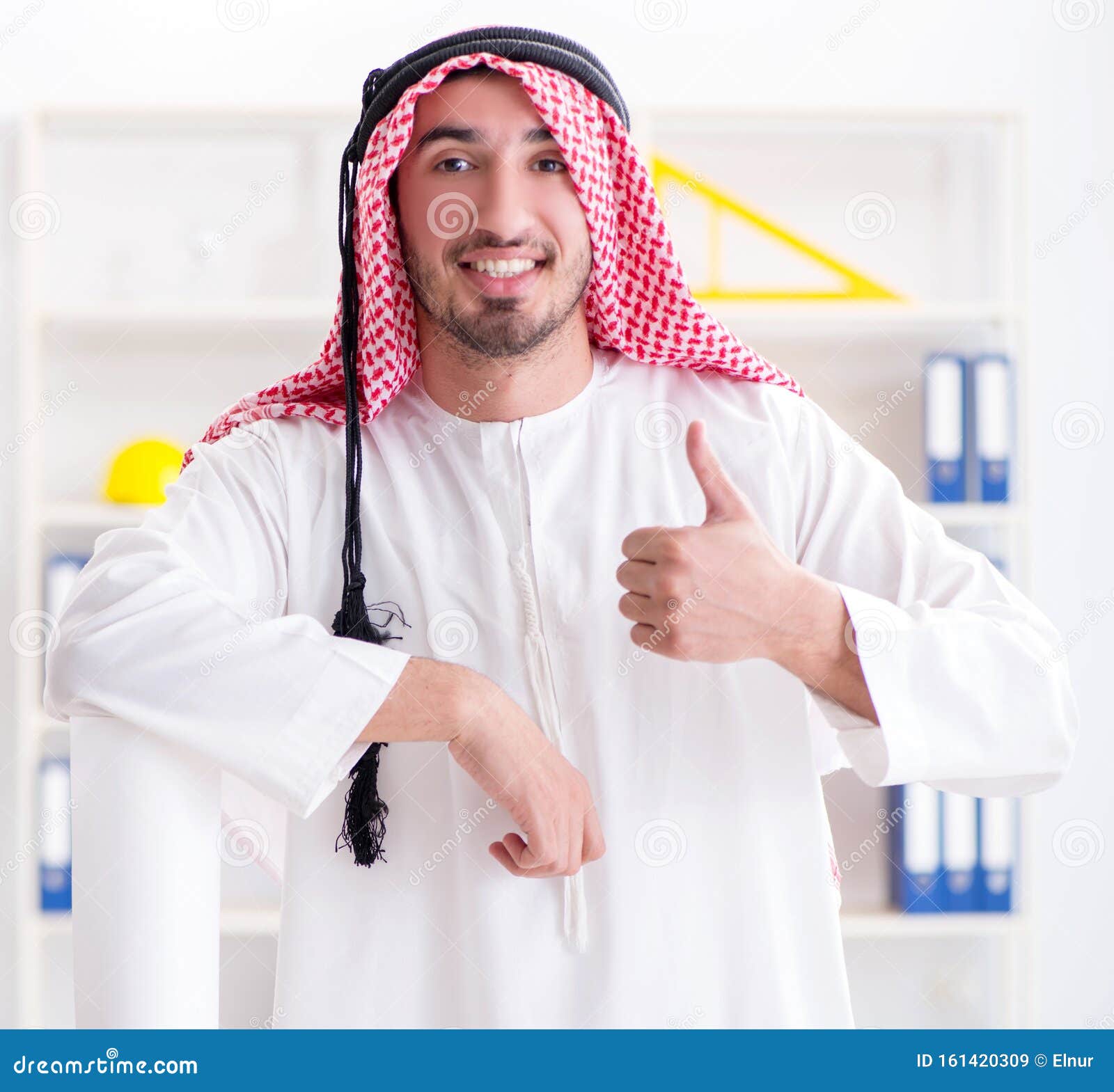 Arab Engineer Working on New Project Stock Image - Image of office ...