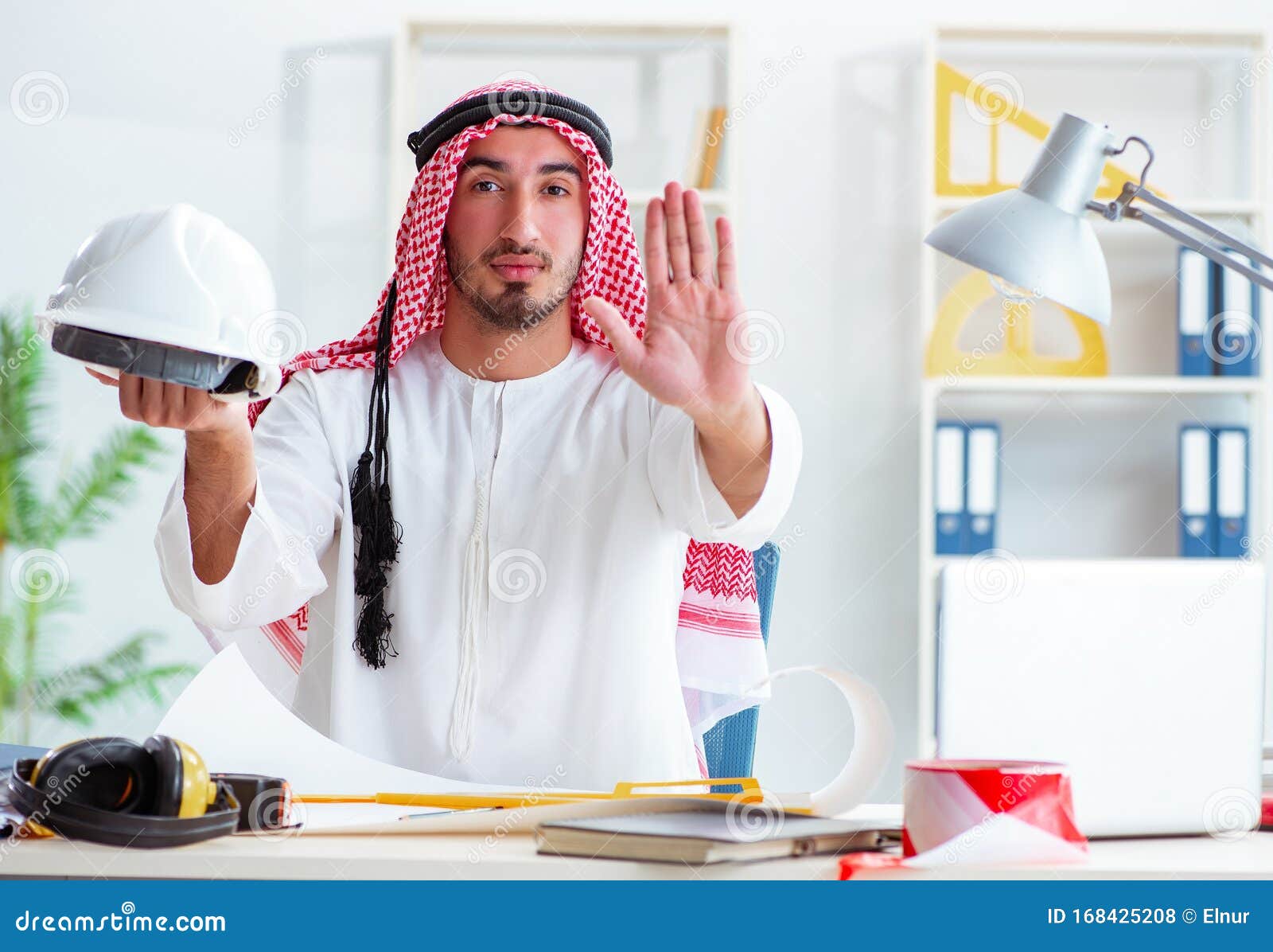 Arab Engineer Working on New Project Stock Photo - Image of emirates ...