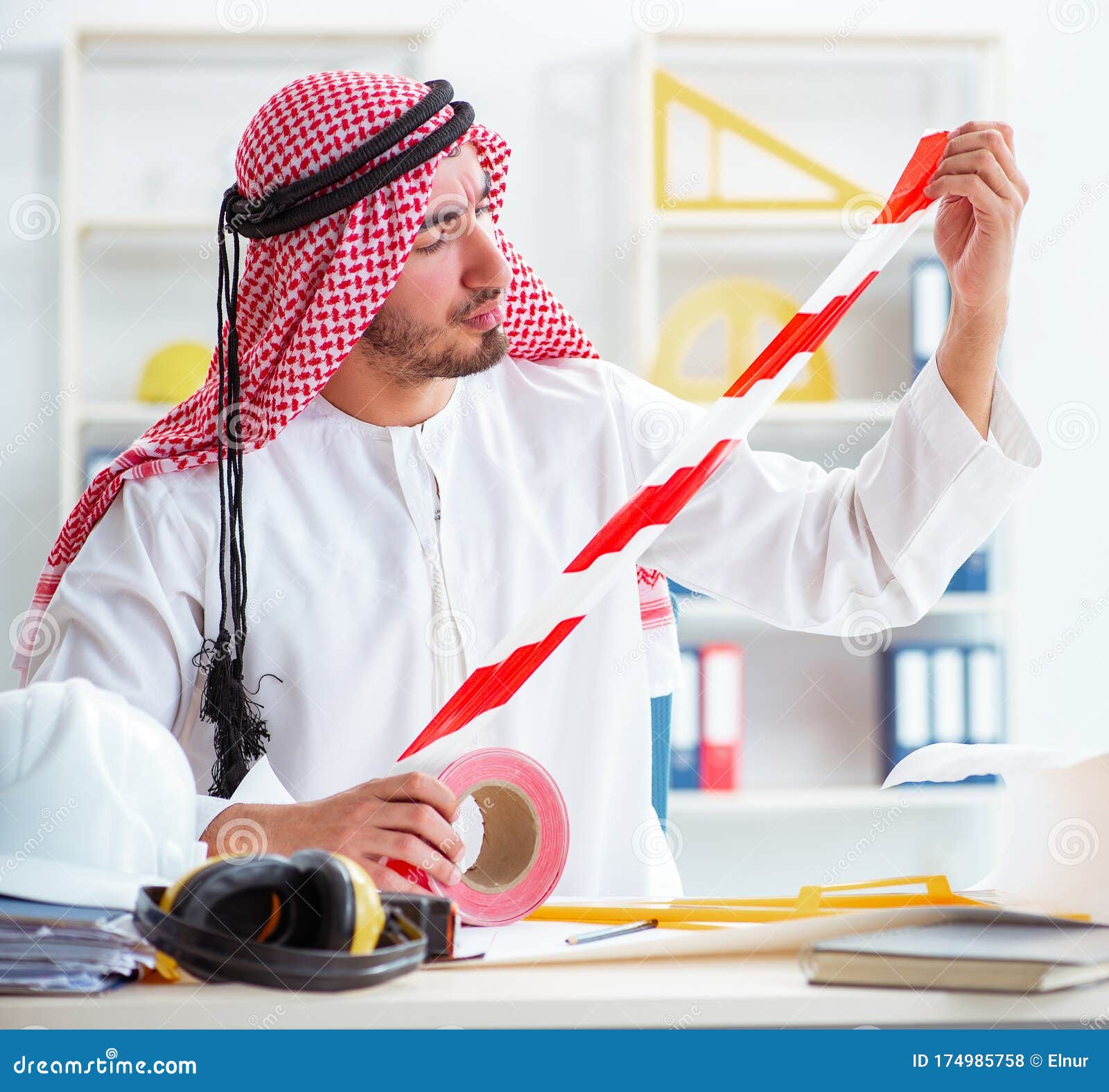Arab Engineer Working on New Project Stock Photo - Image of muslim ...
