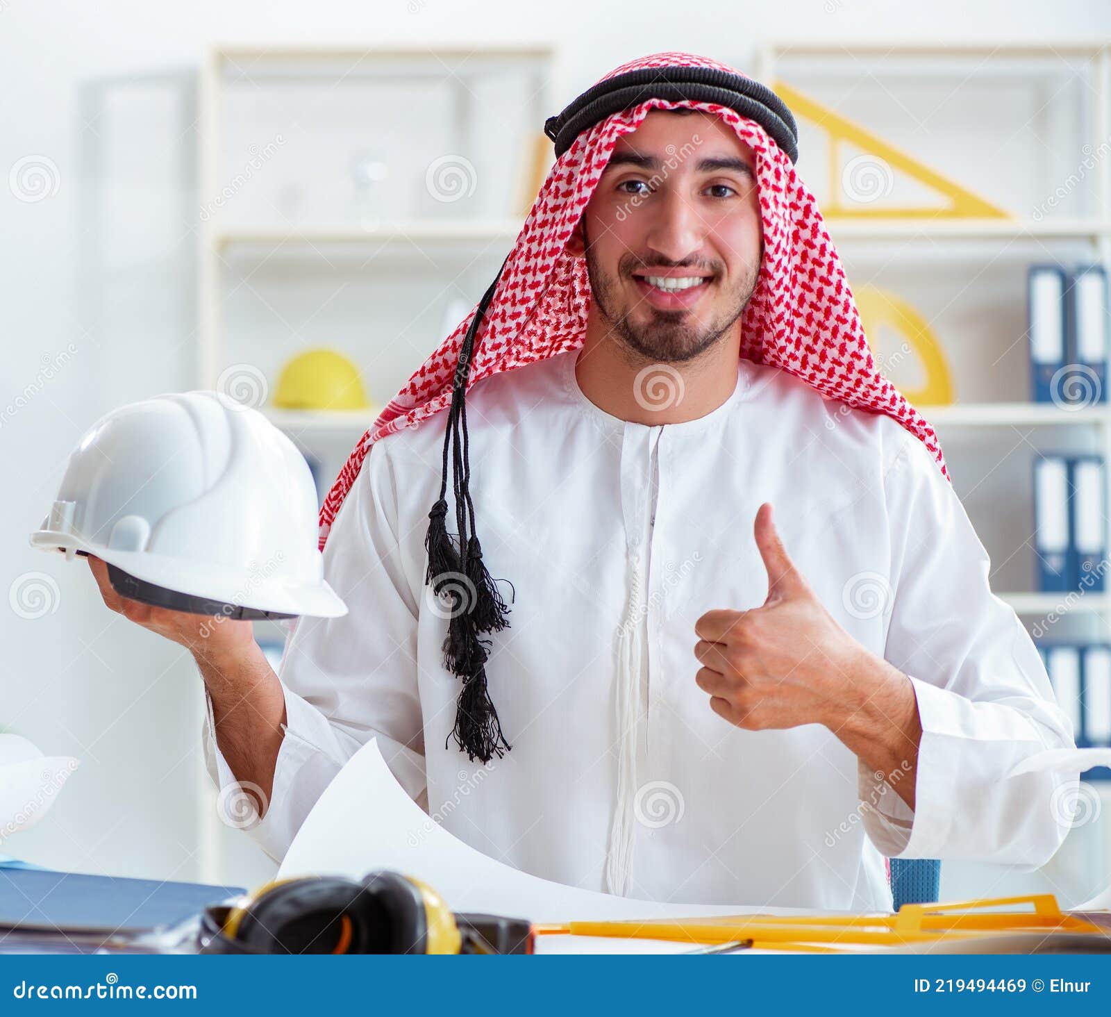 Arab Engineer Working on New Project Stock Image - Image of career ...