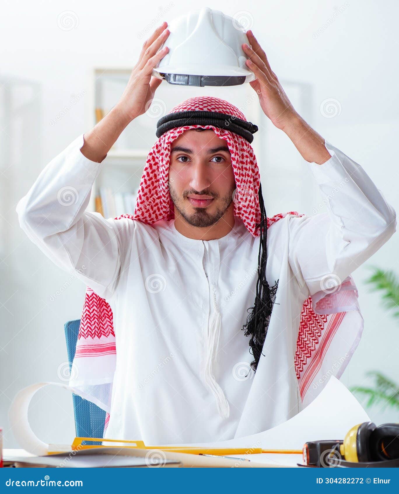 Arab Engineer Working on New Project Stock Photo - Image of industrial ...