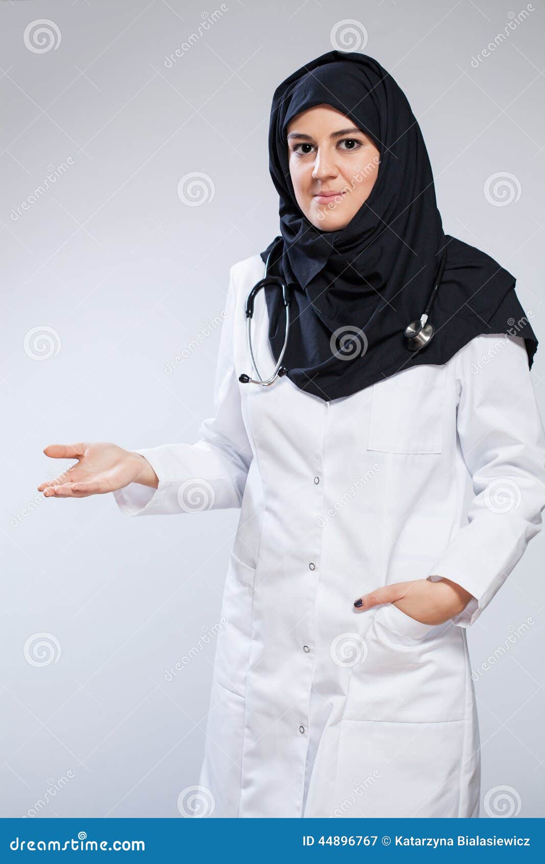 Arab Female Doctor Wearing Headscarf Stock Image - Image of arabic ...