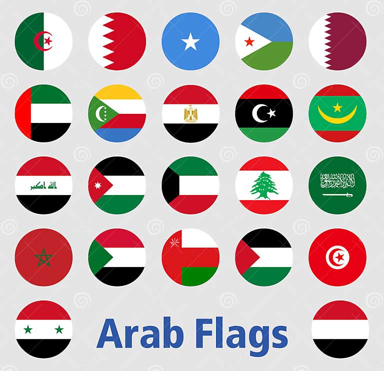 Arab flags stock vector. Illustration of flag, circles - 145441865