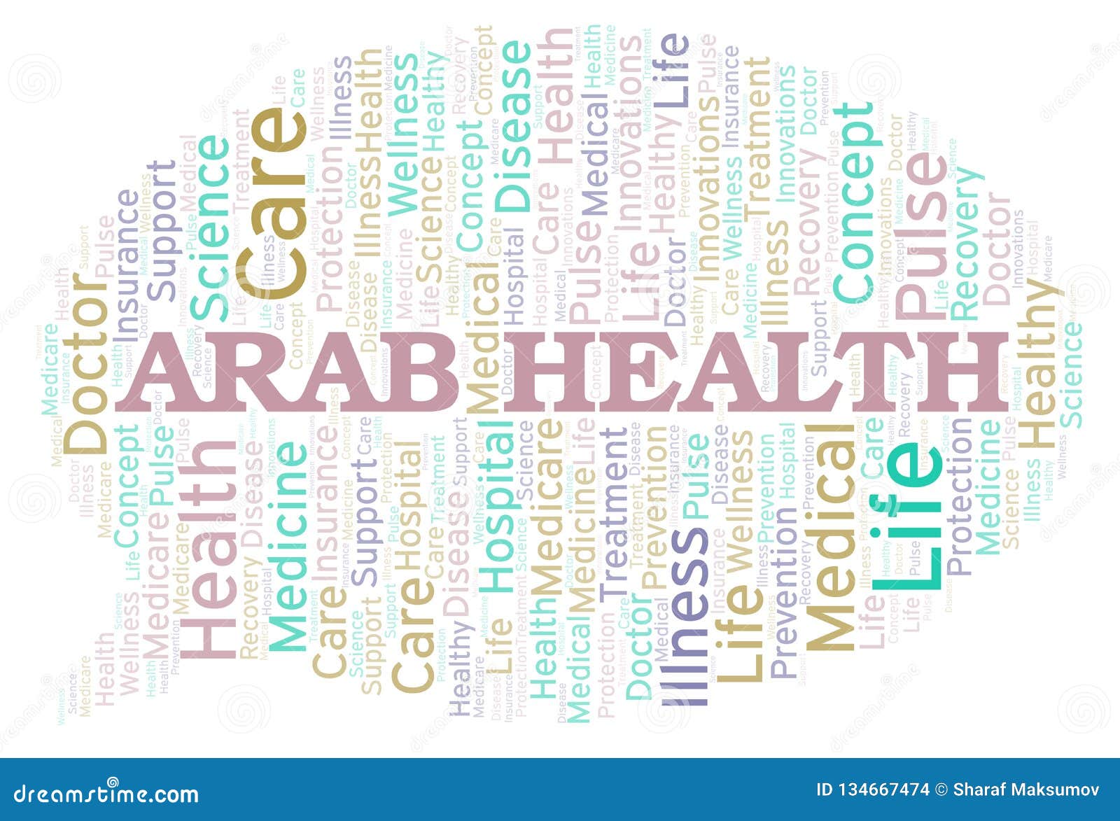 Arab Health word cloud stock illustration. Illustration of wellness ...