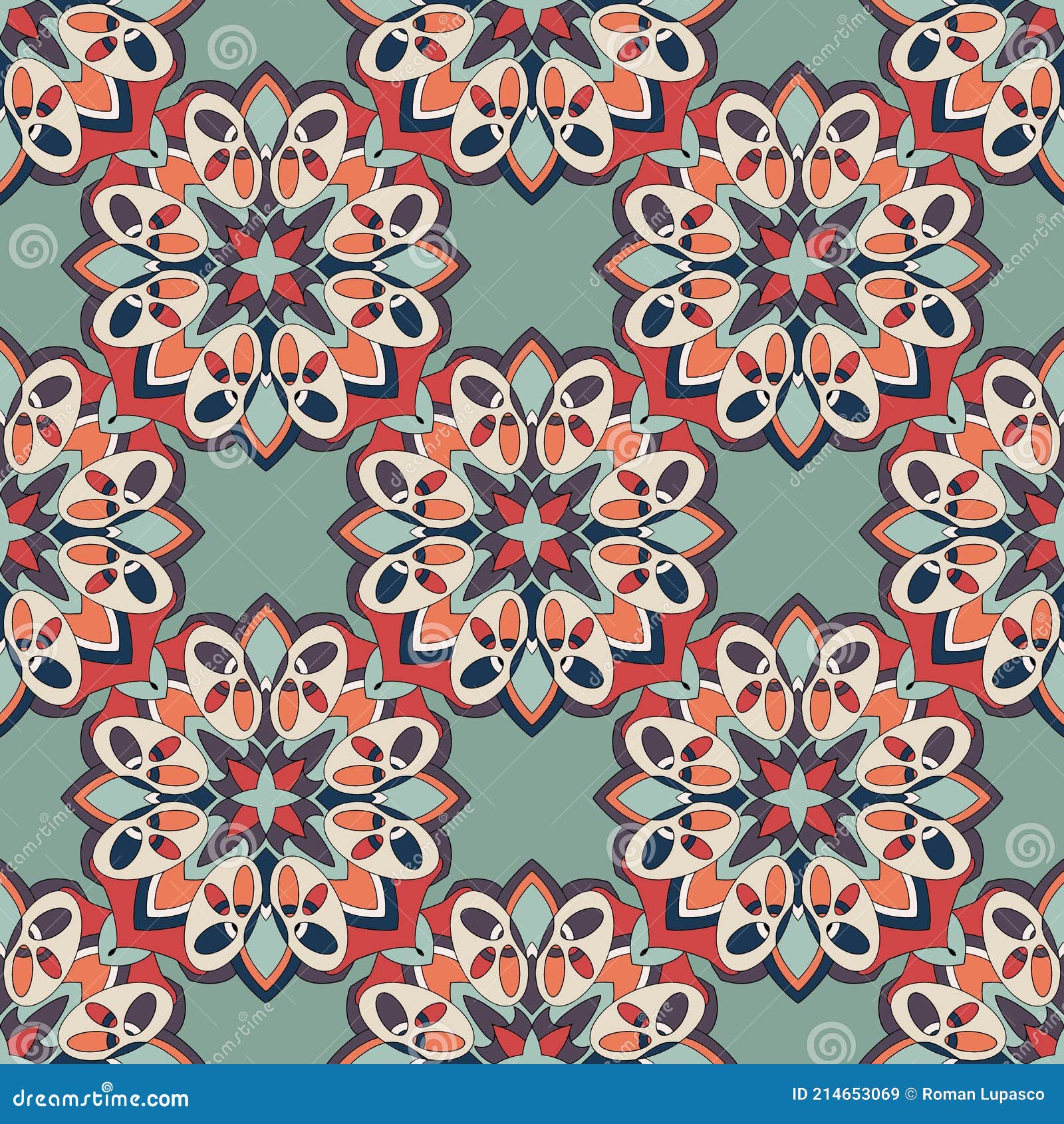 Arab Islamic Pattern, Outline Hand Drawn Style Stock Vector ...