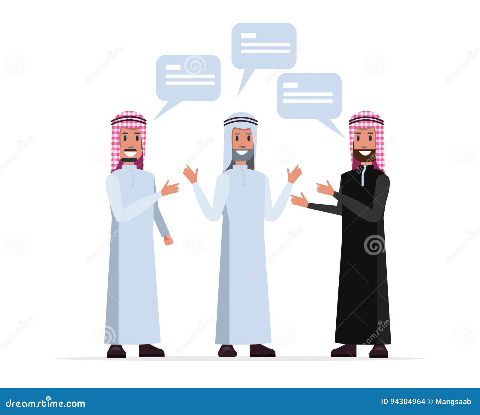 Arab Leader People Talking and Discussion. Stock Vector - Illustration ...