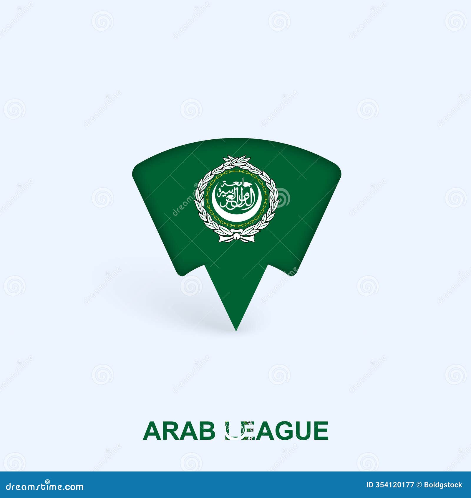 Arab League Flag Map Pointer Design with Shadow Stock Illustration ...