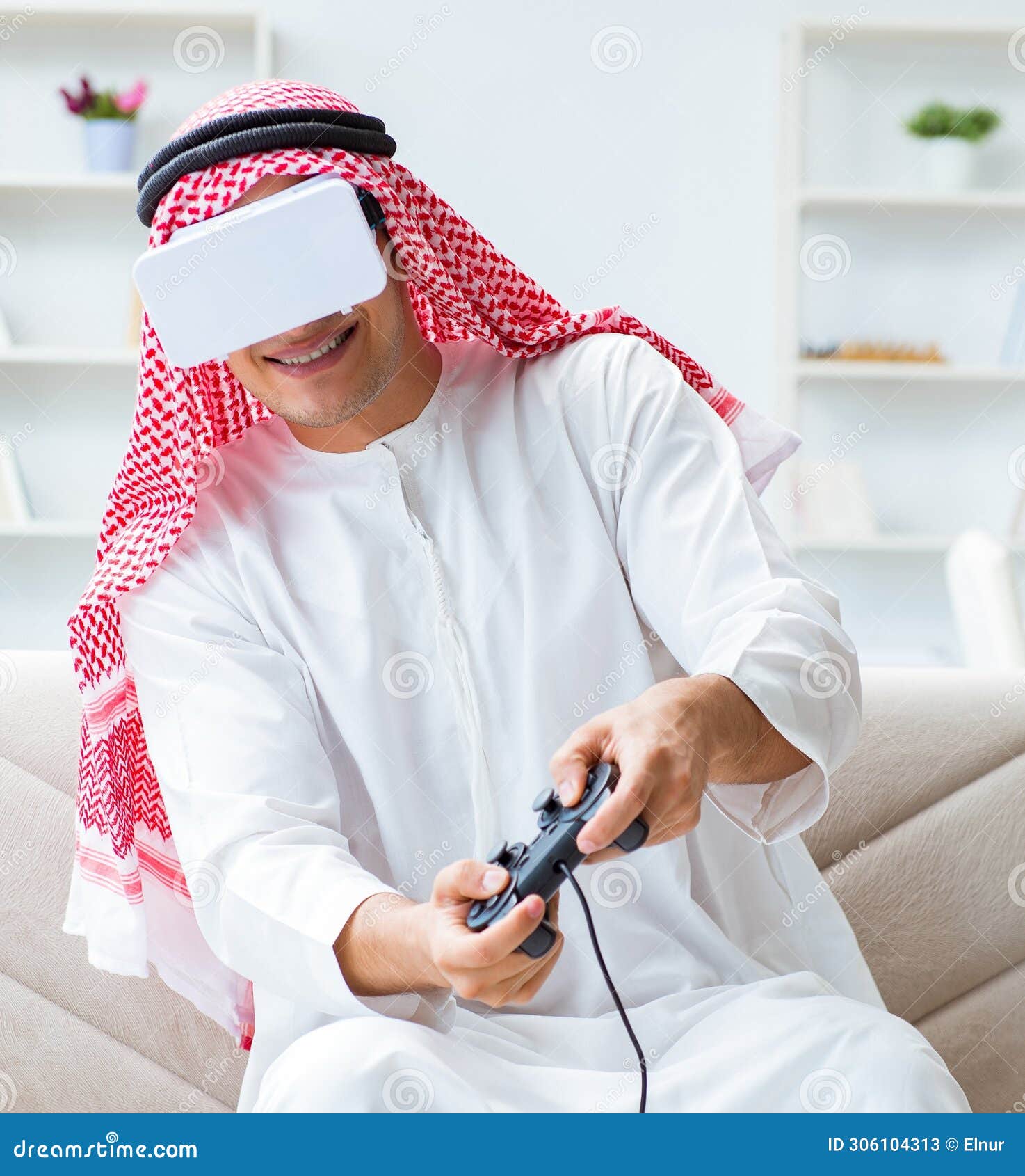 Arab Man Addicted To Video Games Stock Image - Image of leisure ...