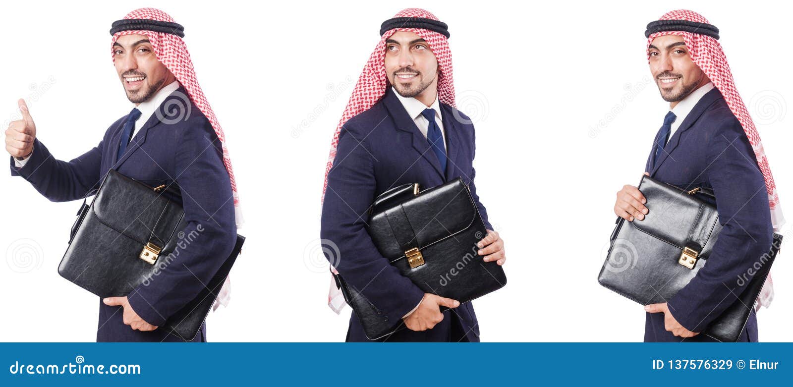 The Arab Man with Bag Isolated on White Stock Image - Image of ...