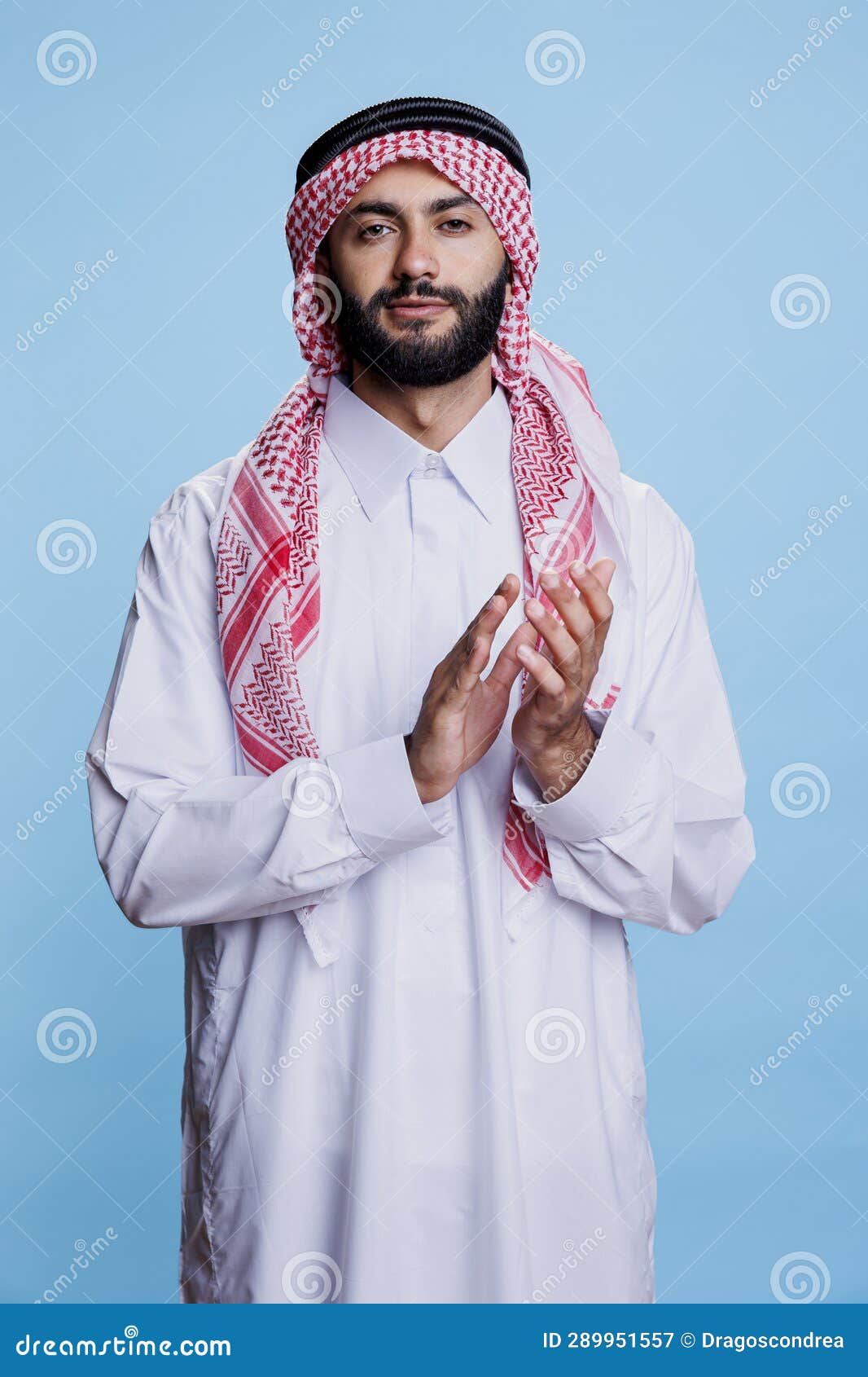 Arab Man Clapping Hands in Applause Stock Image - Image of wearing ...