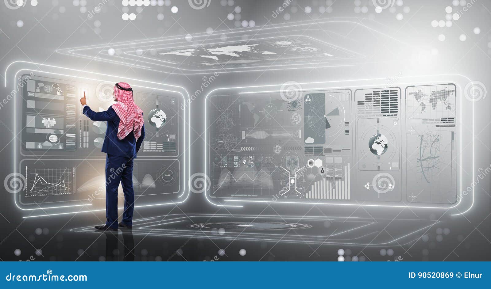 The Arab Man in Data Management Concept Stock Image - Image of arabian ...