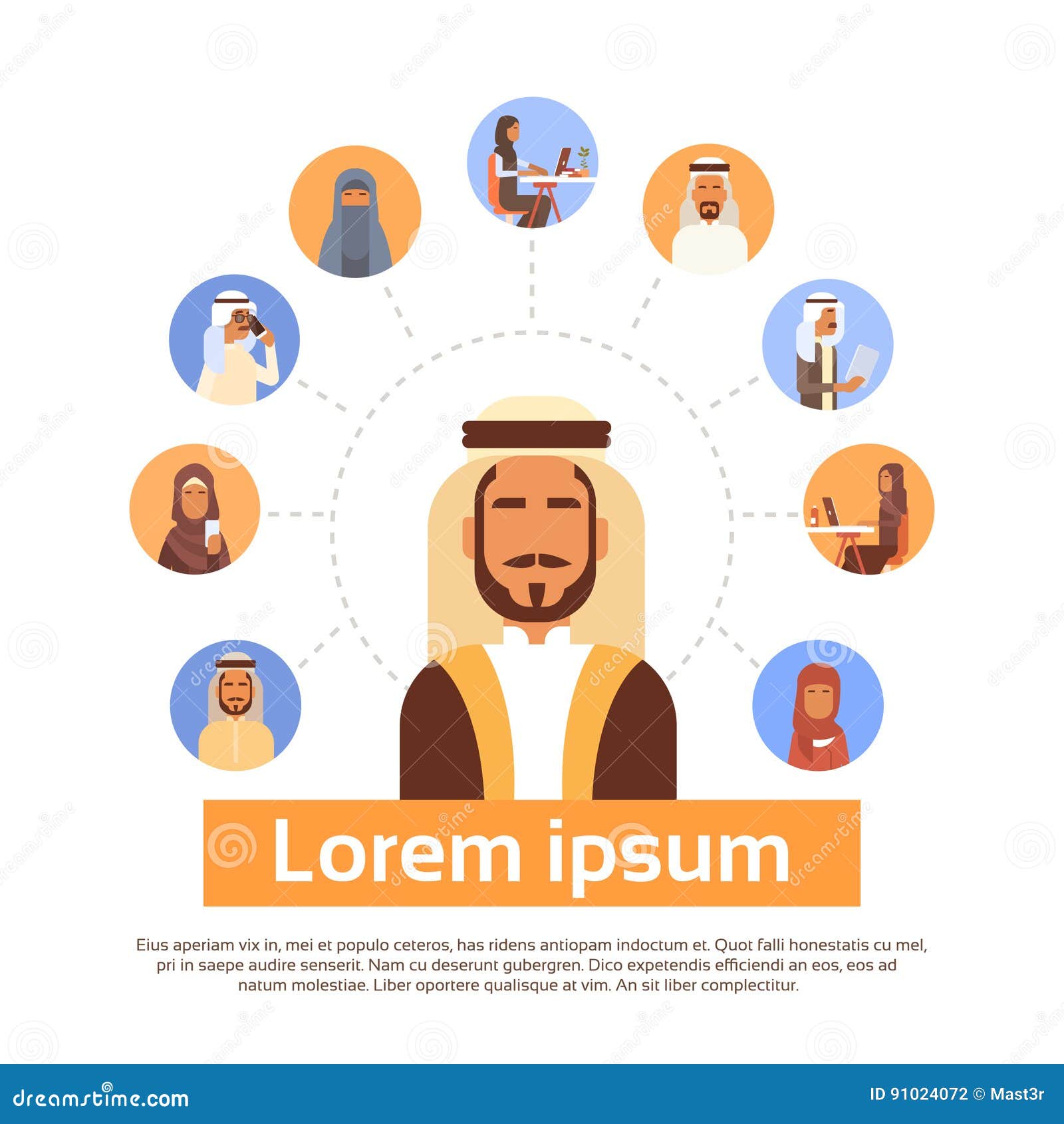 Arab Man Having Connection with Muslim People Chat Media Communication ...