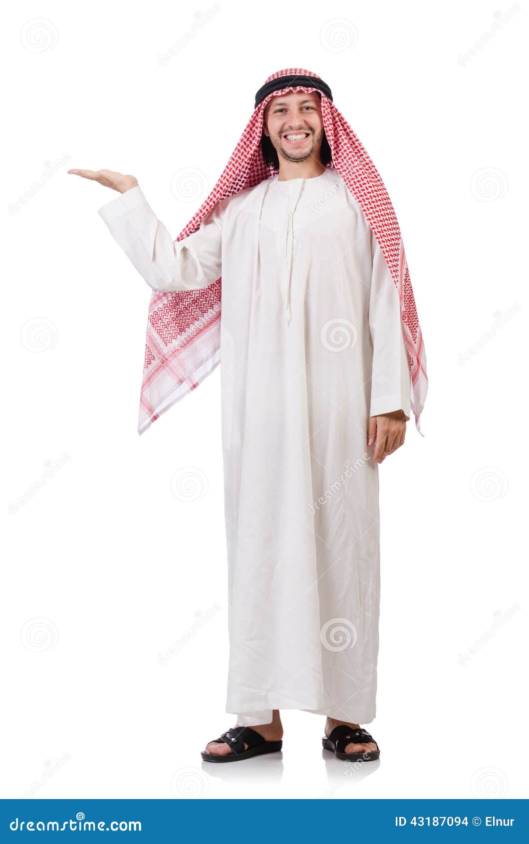 Arab Man Holding Hands Isolated Stock Photo - Image of robe, muslim ...