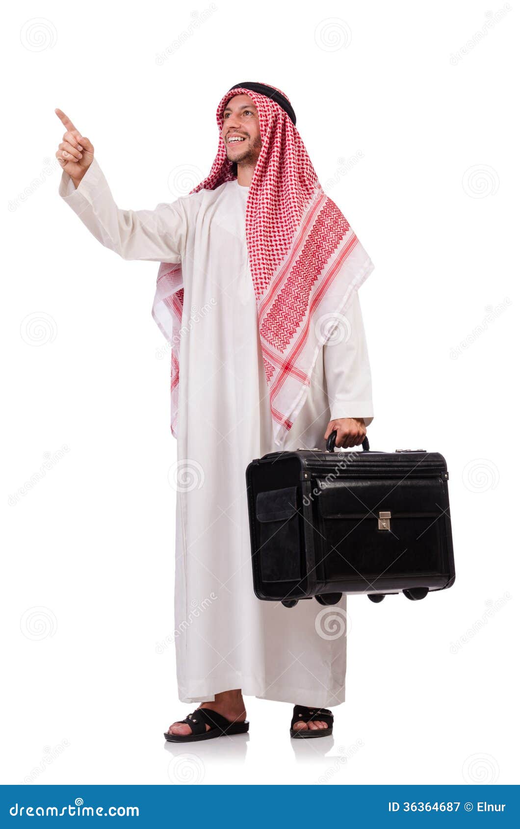 Arab man with luggage stock image. Image of packing, qameez - 36364687