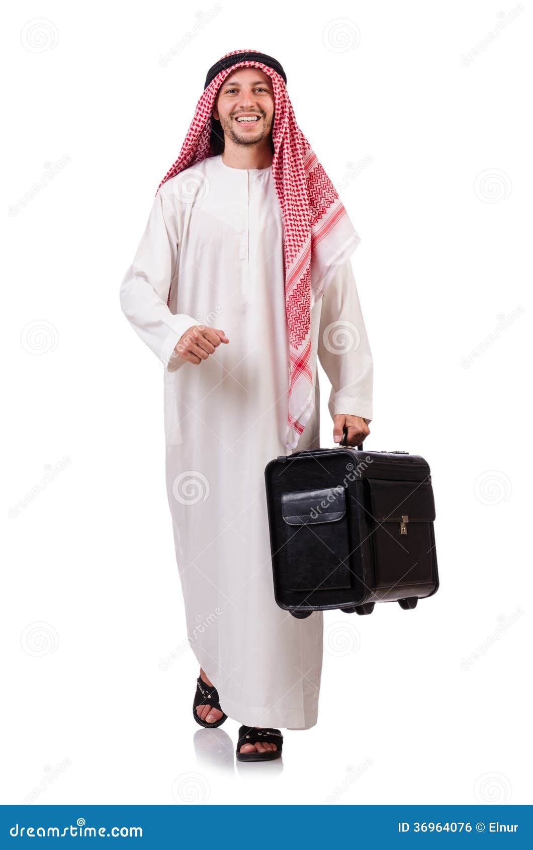 Arab man with luggage stock photo. Image of islamic, businessman - 36964076
