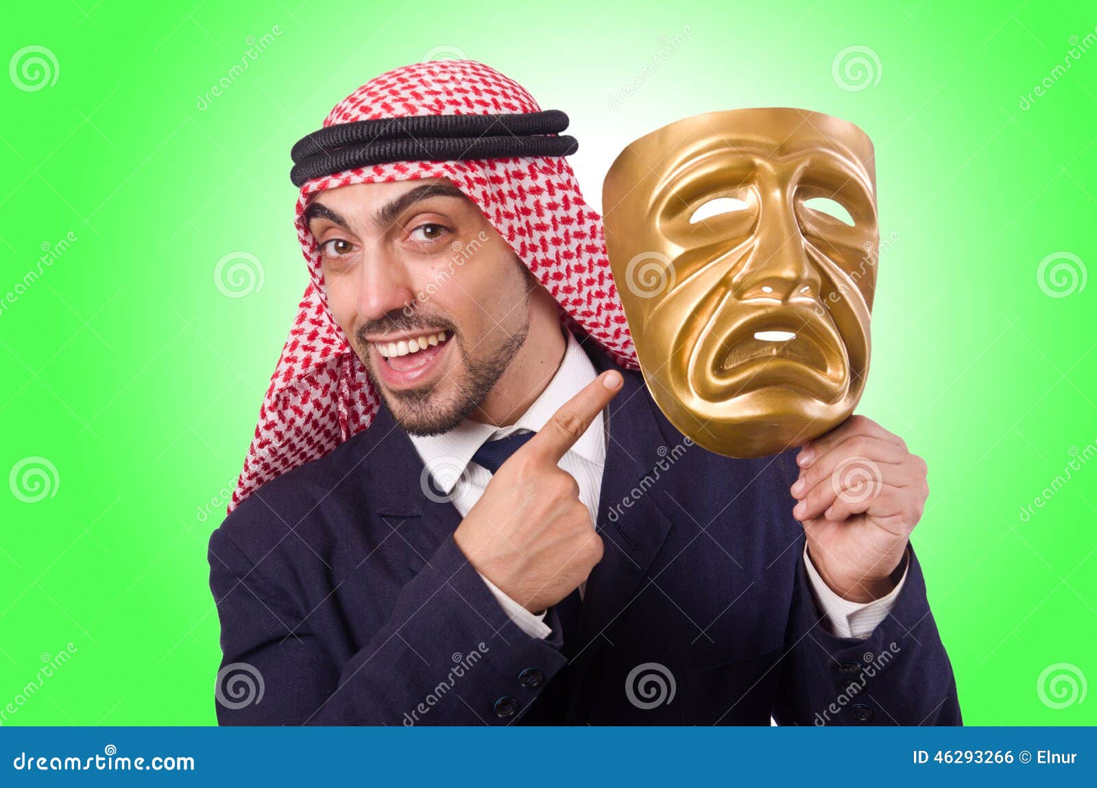 Arab man with mask stock photo. Image of case, diversity - 46293266