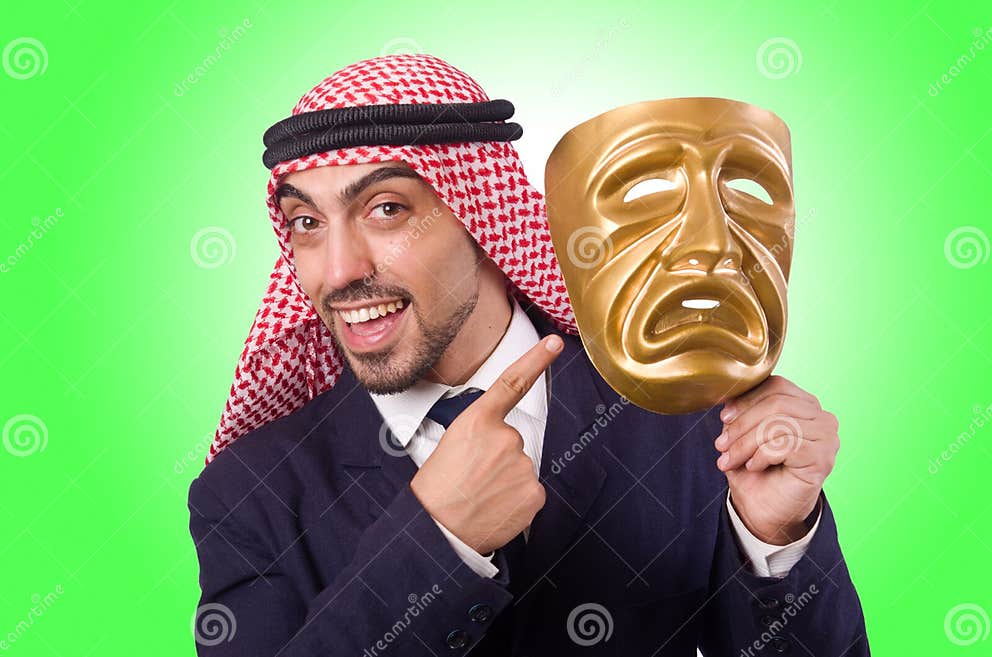 Arab man with mask stock photo. Image of case, diversity - 46293266