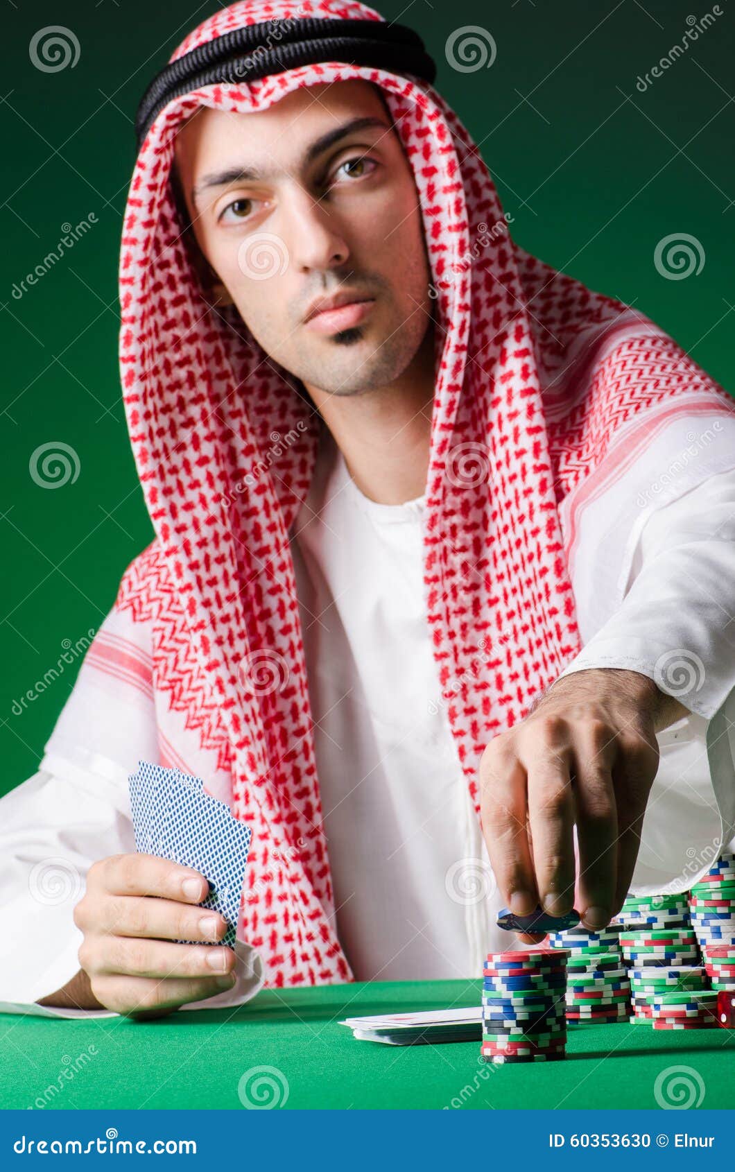 Arab Man Playing in the Casino Stock Photo - Image of holdem, islamic ...