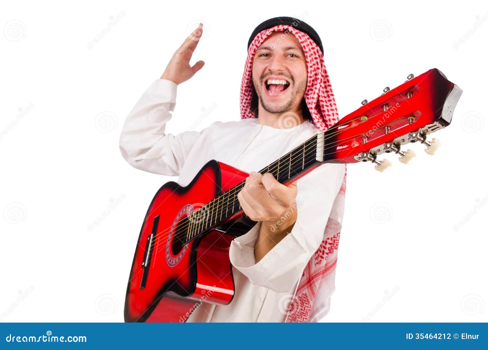 Arab man playing guitar stock photo. Image of islam, artist - 35464212