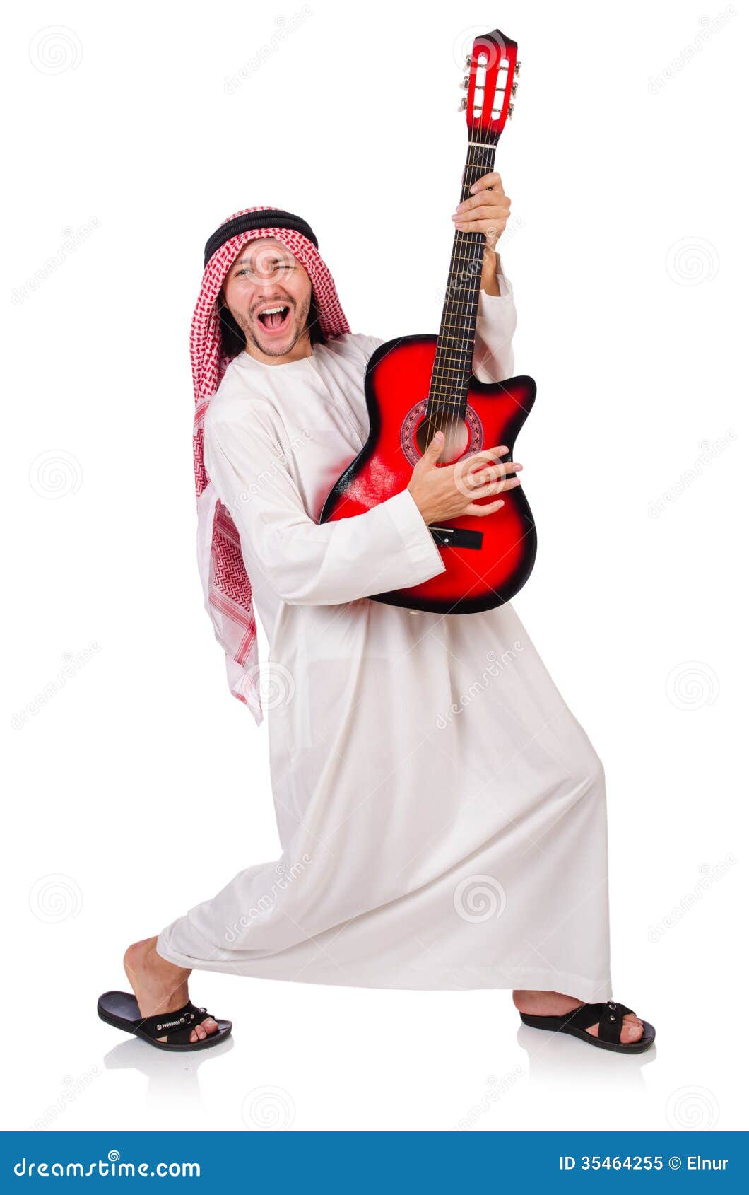 Arab man playing guitar stock image. Image of islamic - 35464255