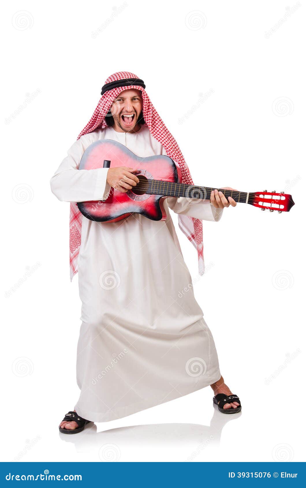 Arab man playing guitar stock photo. Image of arab, instrument - 39315076