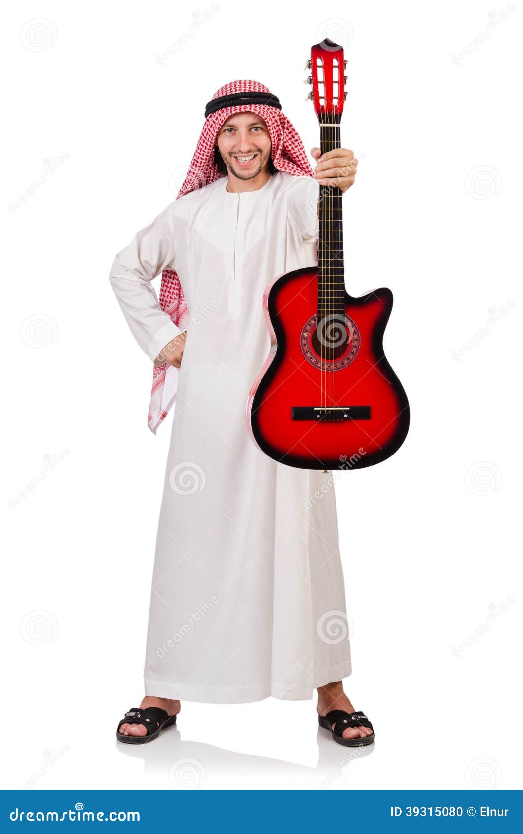 Arab man playing guitar stock photo. Image of cool, islamic - 39315080