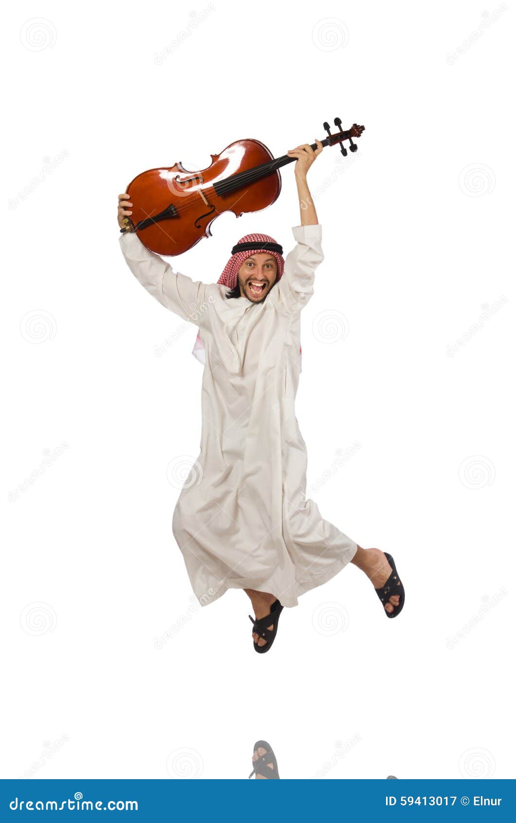 Arab Man Playing Musical Instrument Stock Image - Image of ...