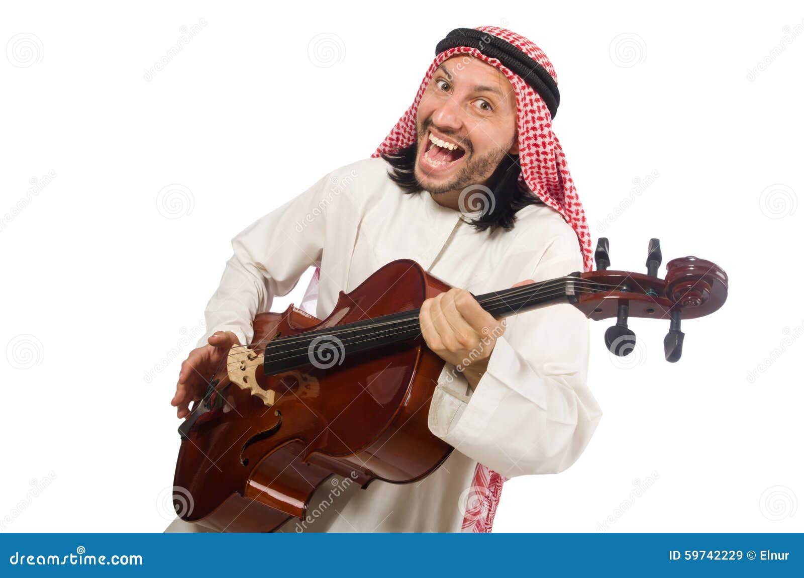 Arab Man Playing Musical Instrument Stock Image - Image of music, arab ...