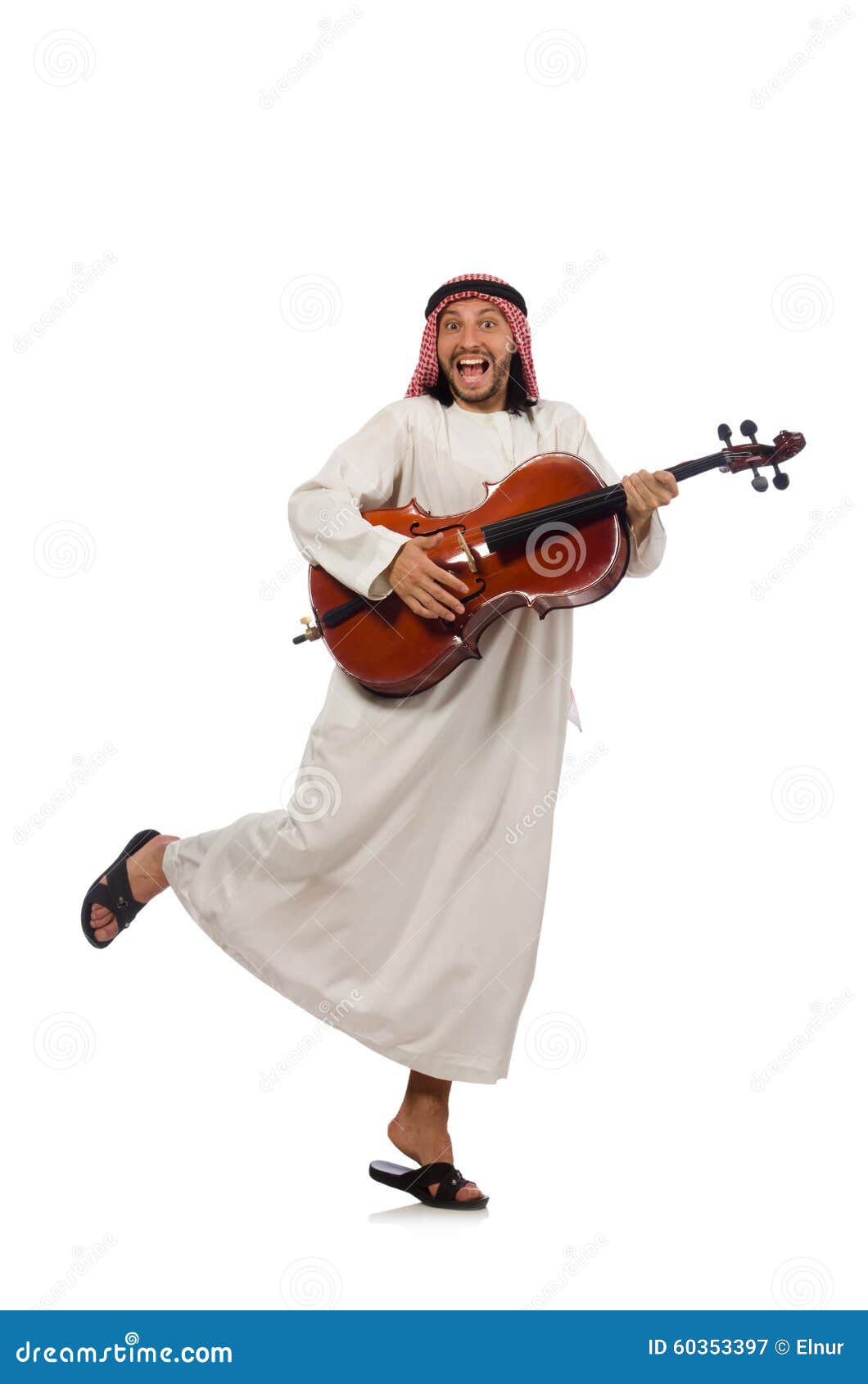 Arab Man Playing Musical Instrument Stock Image - Image of busking ...