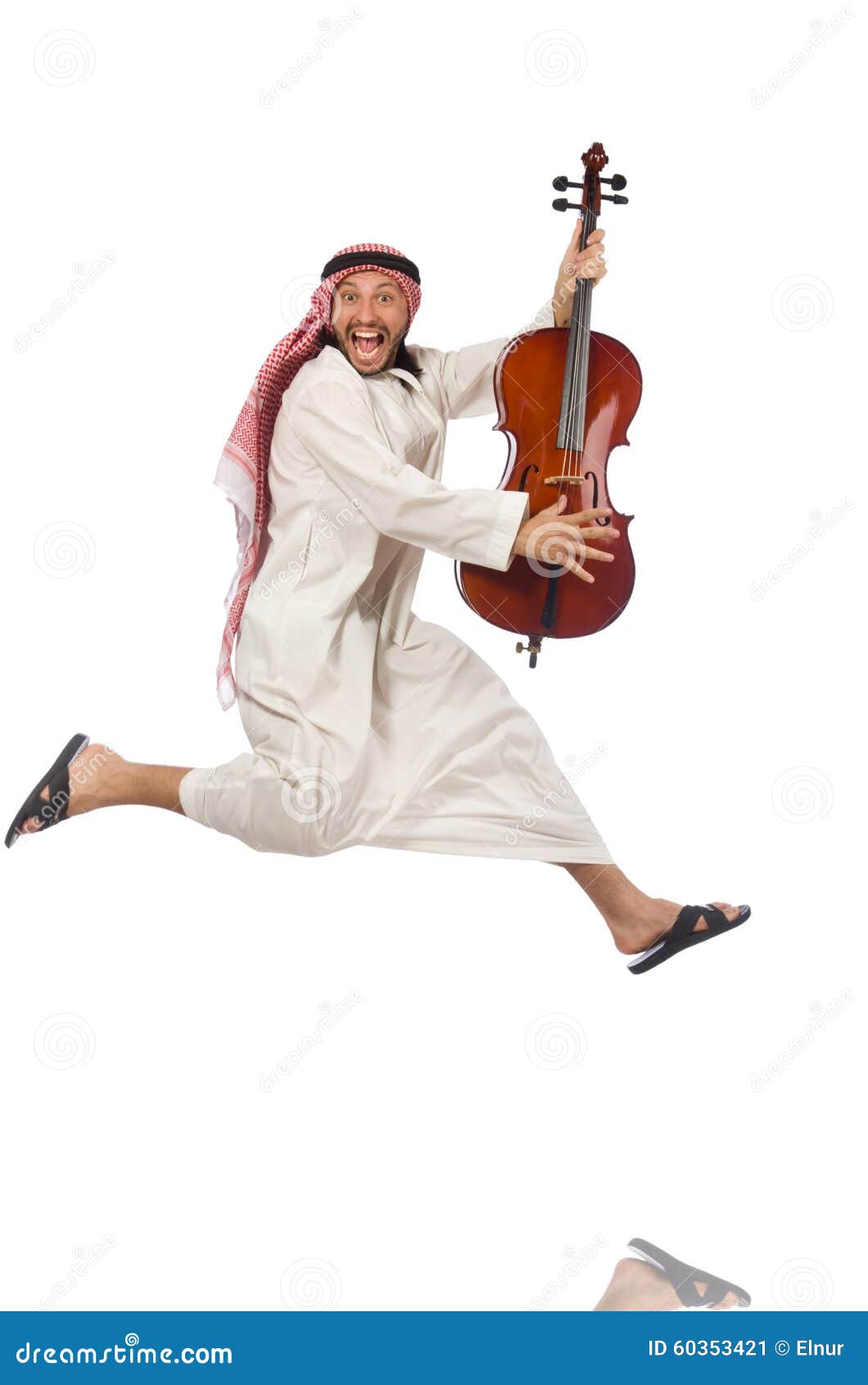 Arab Man Playing Musical Instrument Stock Image - Image of cellist ...