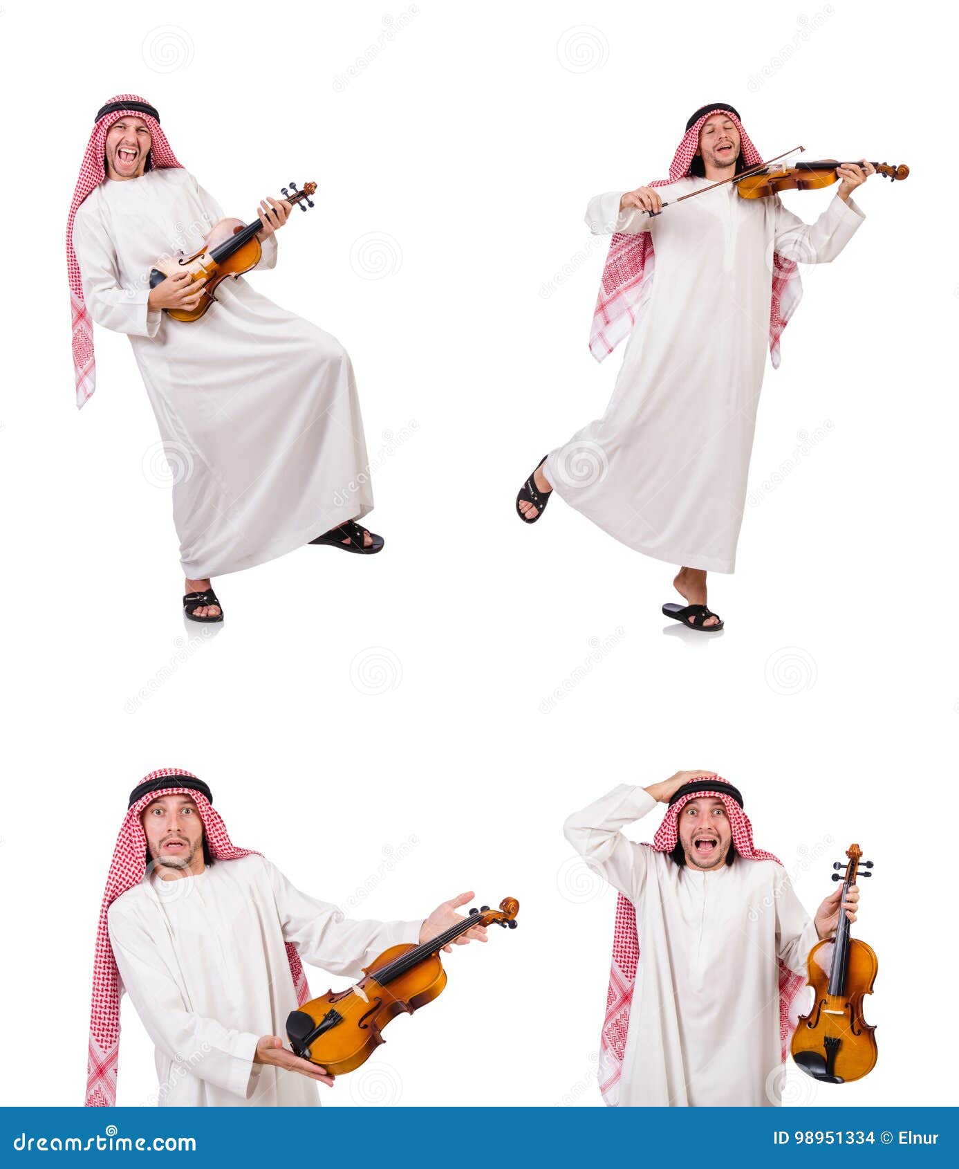 The Arab Man Playing Violing on White Stock Photo - Image of ...