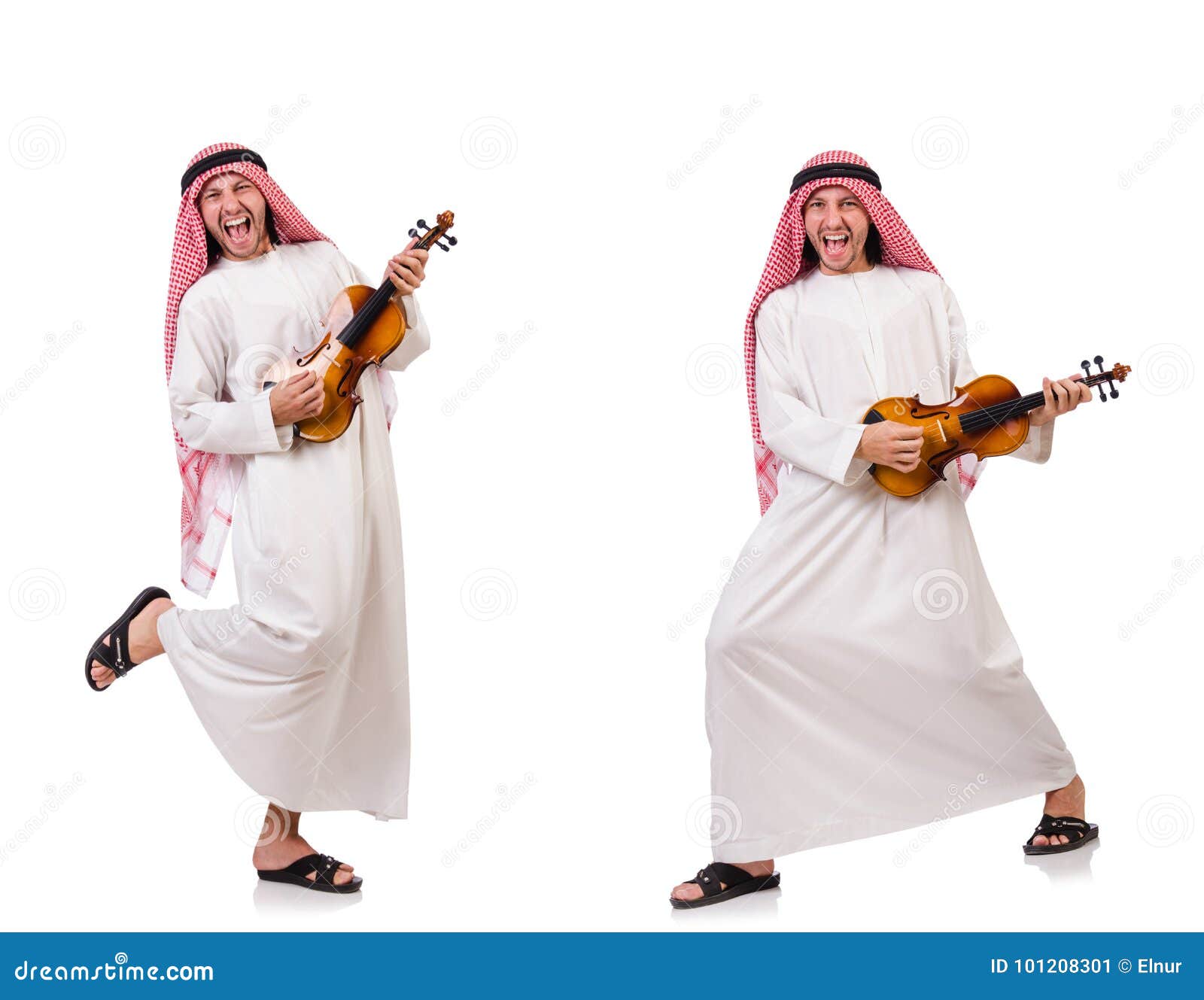 The Arab Man Playing Violing on White Stock Image - Image of concert ...