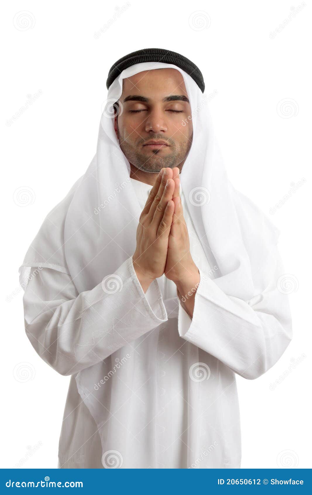 Arab man praying to God stock photo. Image of hands, devoutness - 20650612