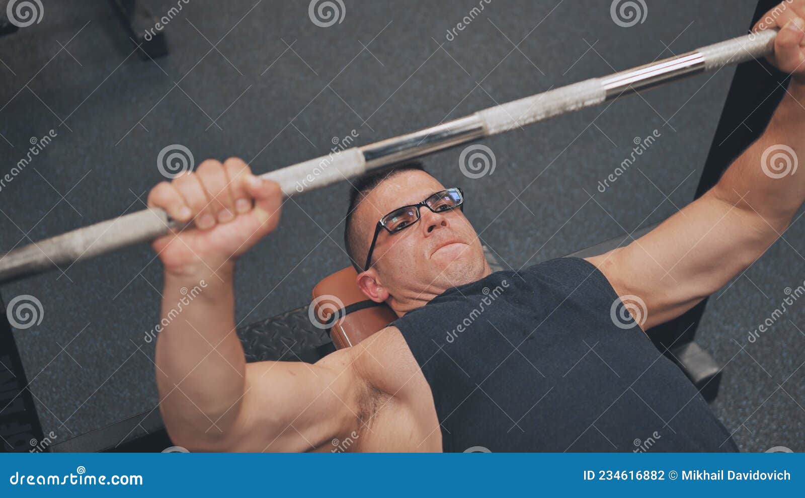 An Arab Man Pumps His Chest in the Gym. Stock Photo - Image of ...