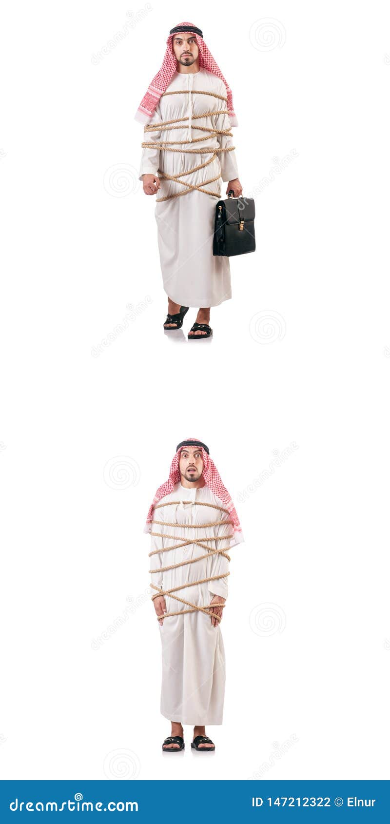 The Arab Man Tied Up with Rope Stock Photo - Image of collection ...