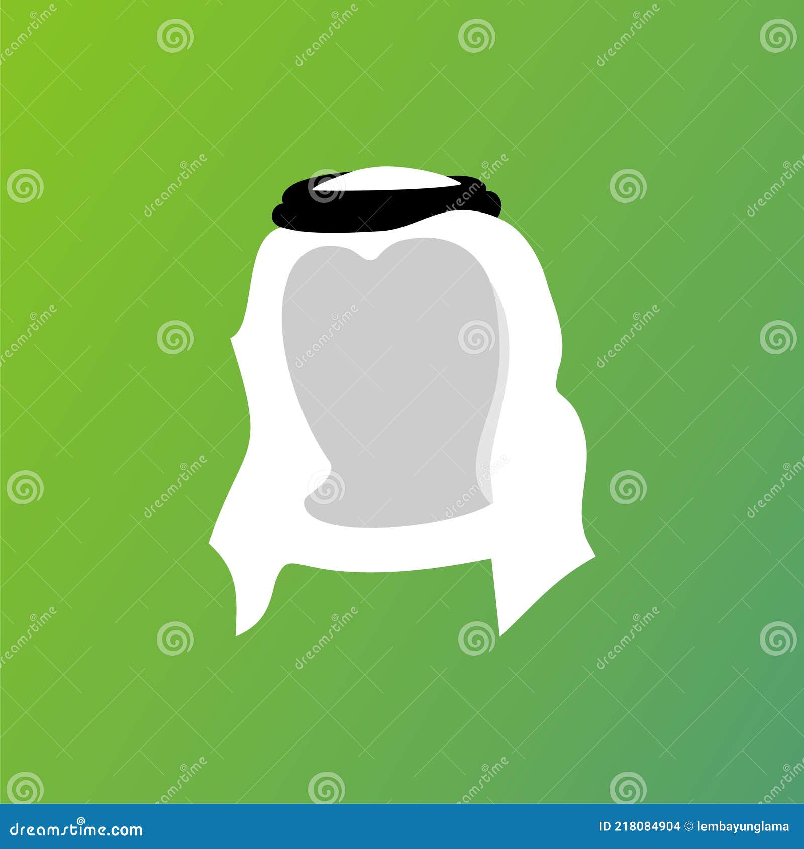Arab Man Wearing White Head Cover Avatar Flat Vector Illustration Stock ...