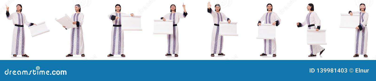 The Arab Man with White Paper Isolated on White Stock Image - Image of ...