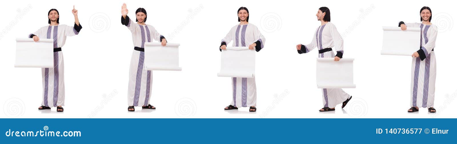 The Arab Man with White Paper Isolated on White Stock Image - Image of ...