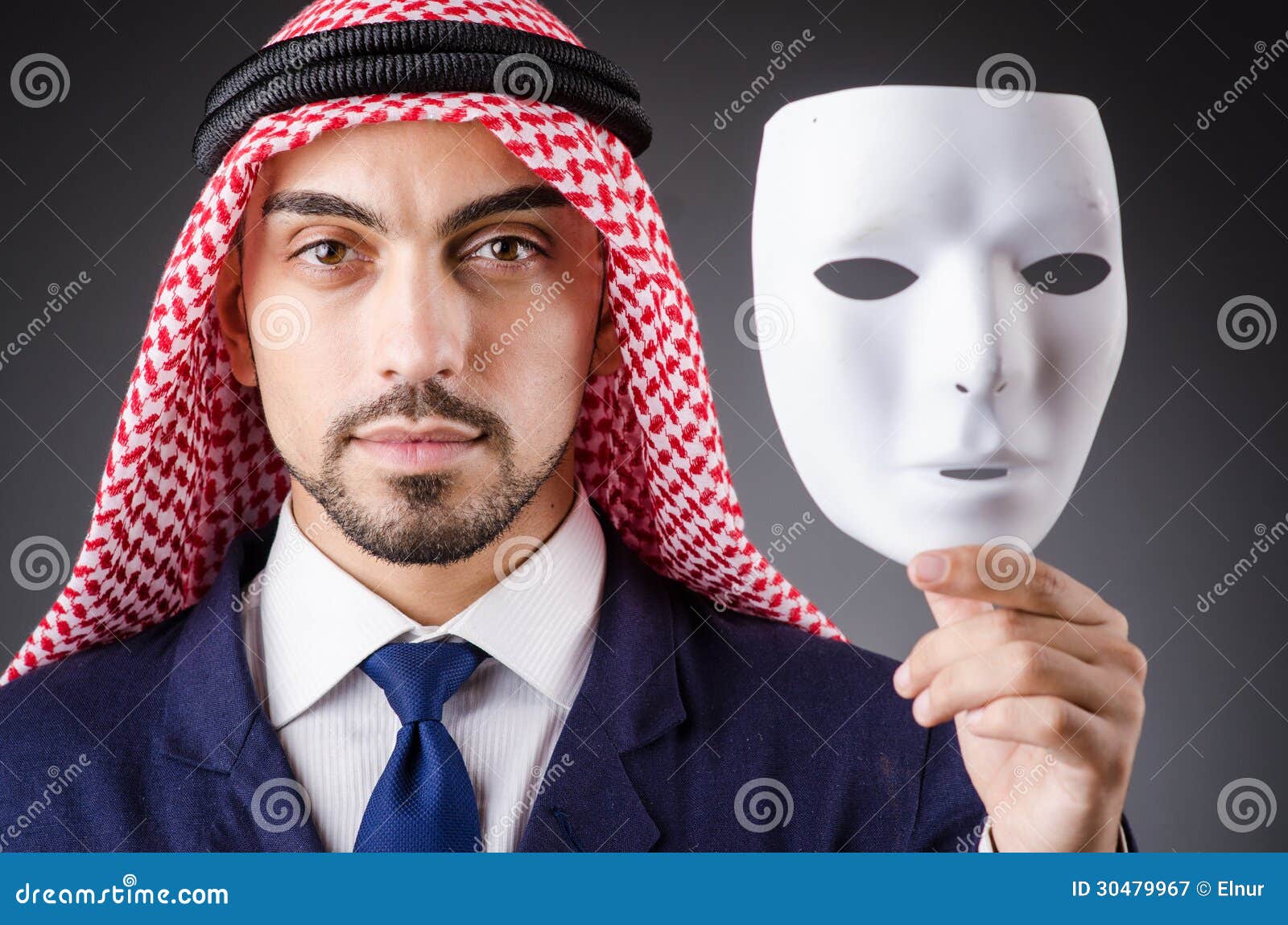 Arab with masks stock image. Image of adult, briefcase - 30479967