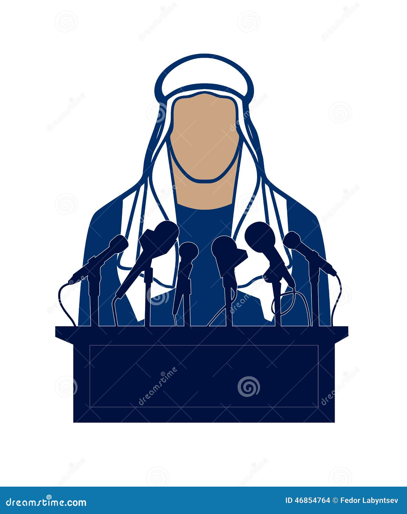 Arab Journalist Or Reporter Female Character With Dictaphone Rear View ...