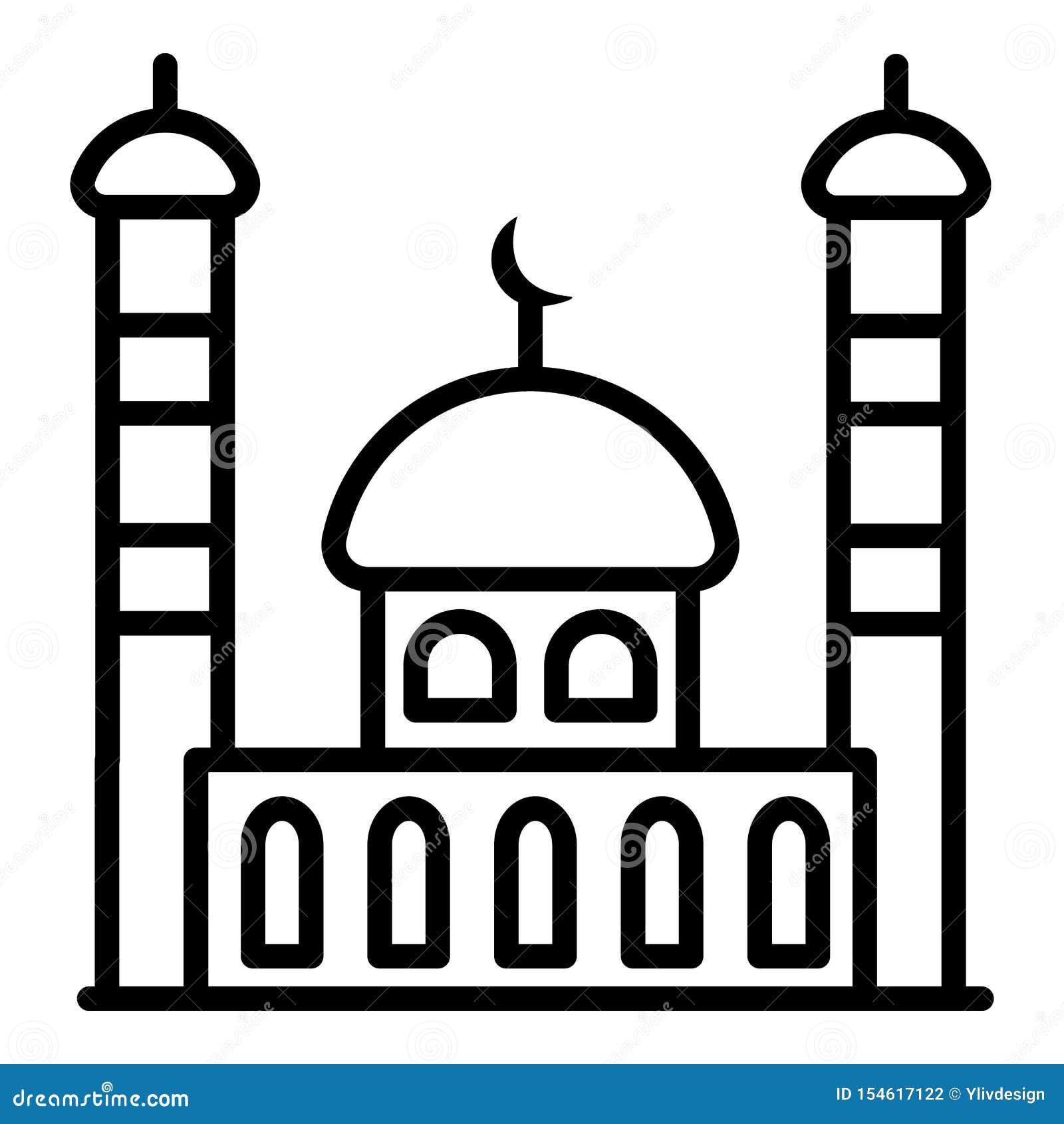Arab Mosque Icon, Outline Style Stock Vector - Illustration of element ... Arab Mosque Icon, Outline Style Stock Vector - Illustration of element ...