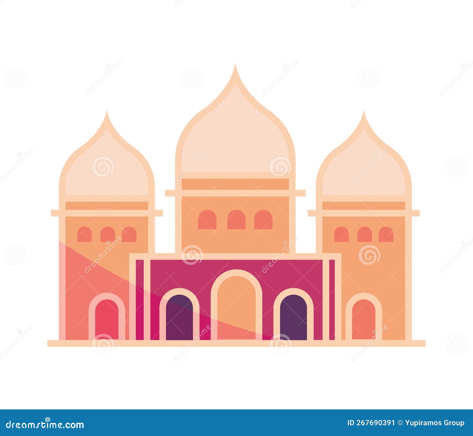 Arab mosque temple stock vector. Illustration of arabian - 267690391