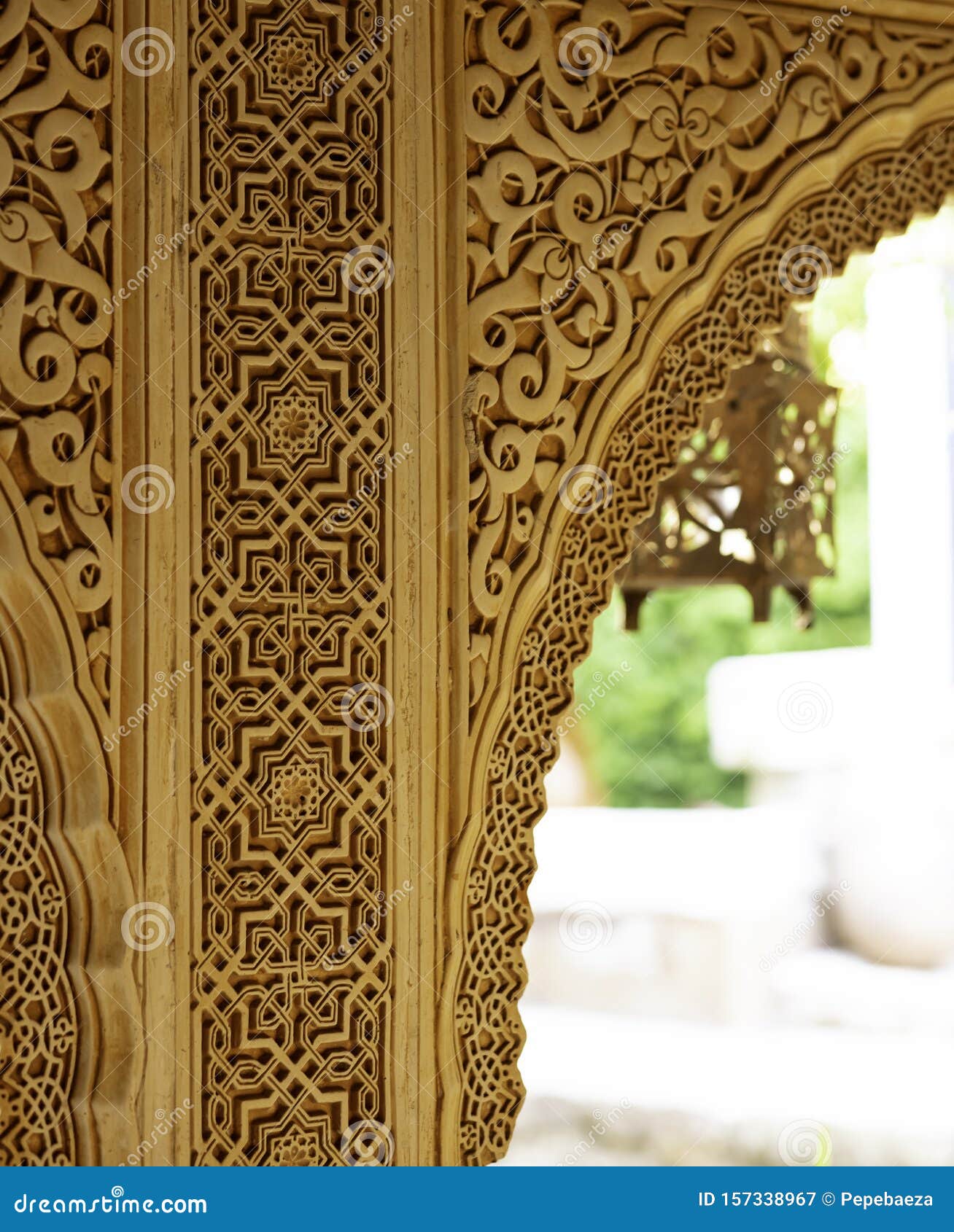 Arab Ornaments in a Decorated Arch Stock Image - Image of background ...