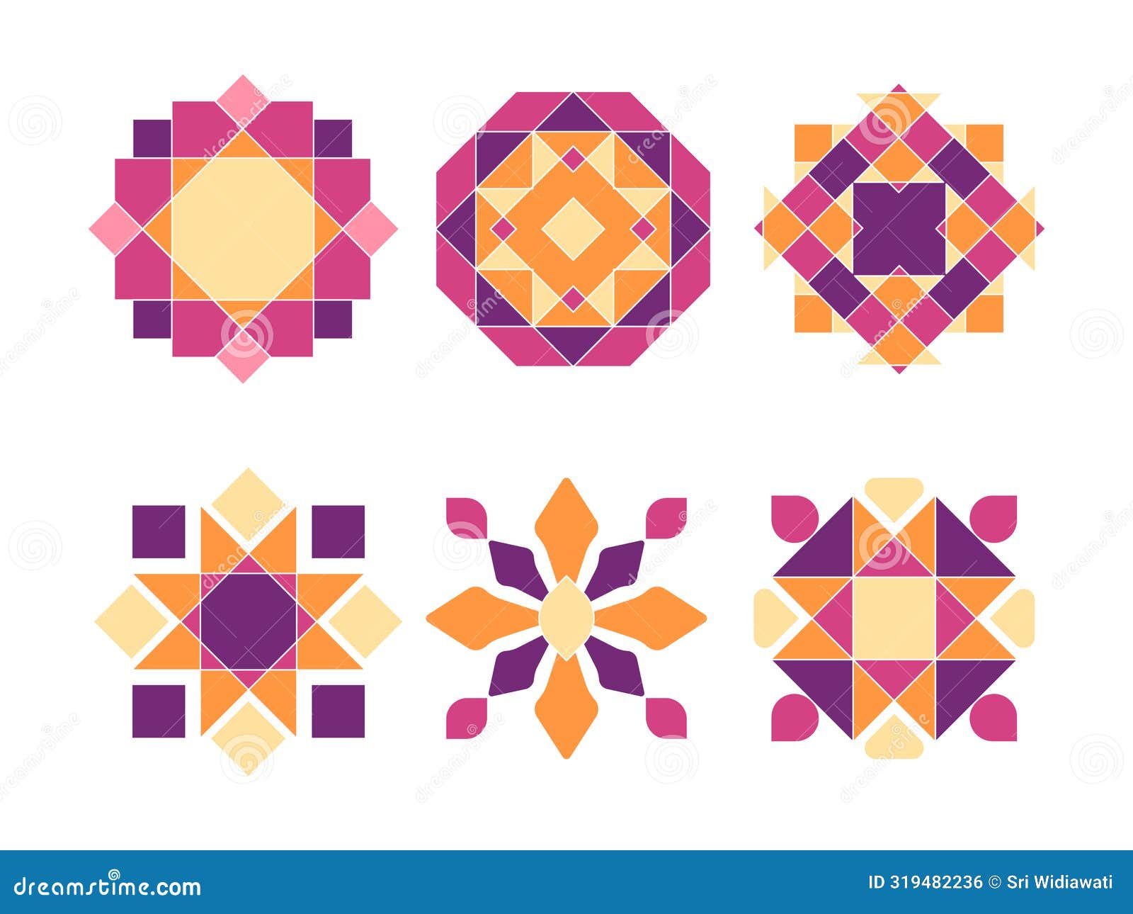 Arab Pattern Islamic Colorful Shape Ornament Element Design Decoration ...