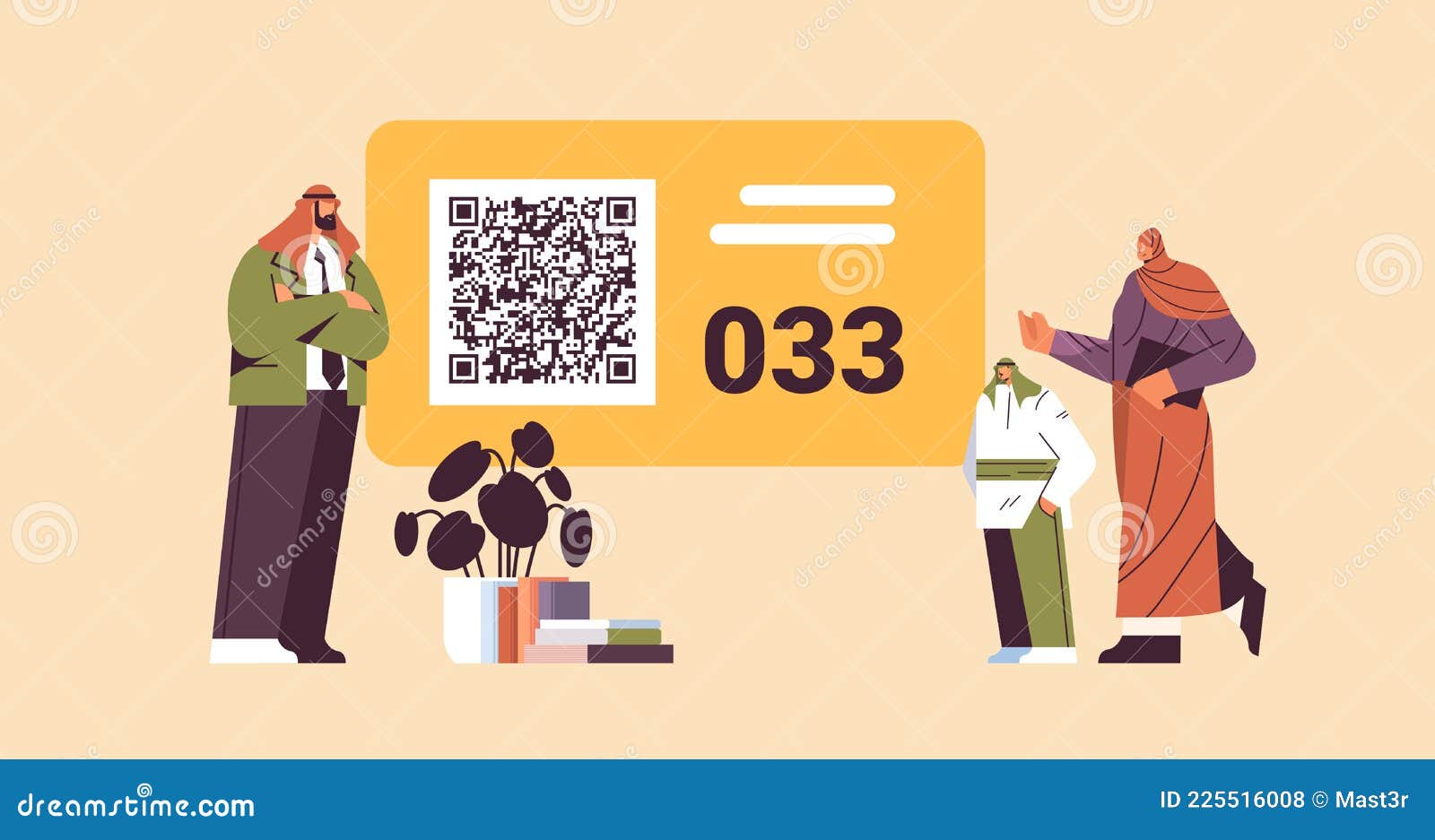 Arab People Looking at Display Number Board in Waiting Room Electronic ...